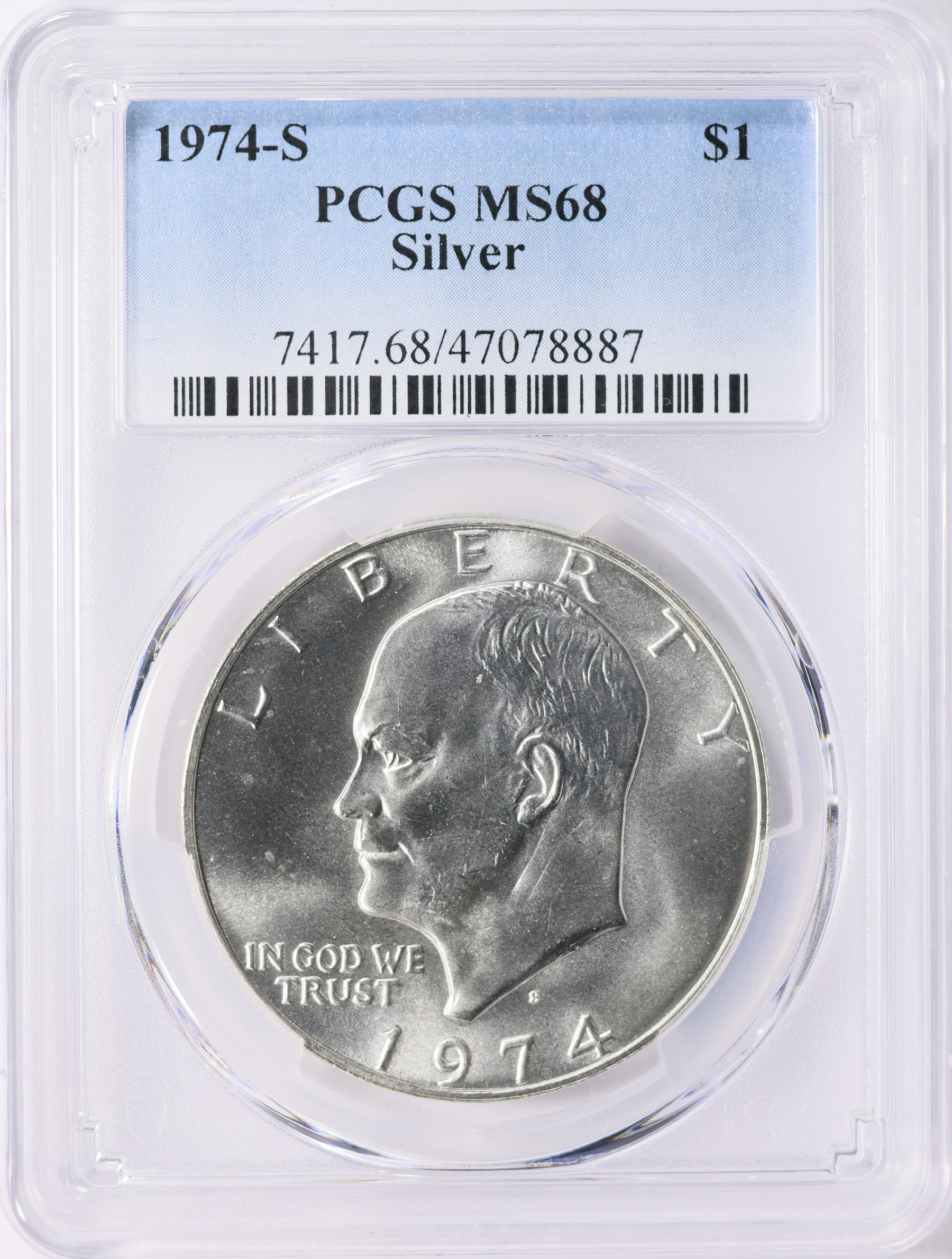 1974-S Eisenhower Dollar Silver PCGS MS-68 (Item 1421334) | GreatCollections Coin Auctions