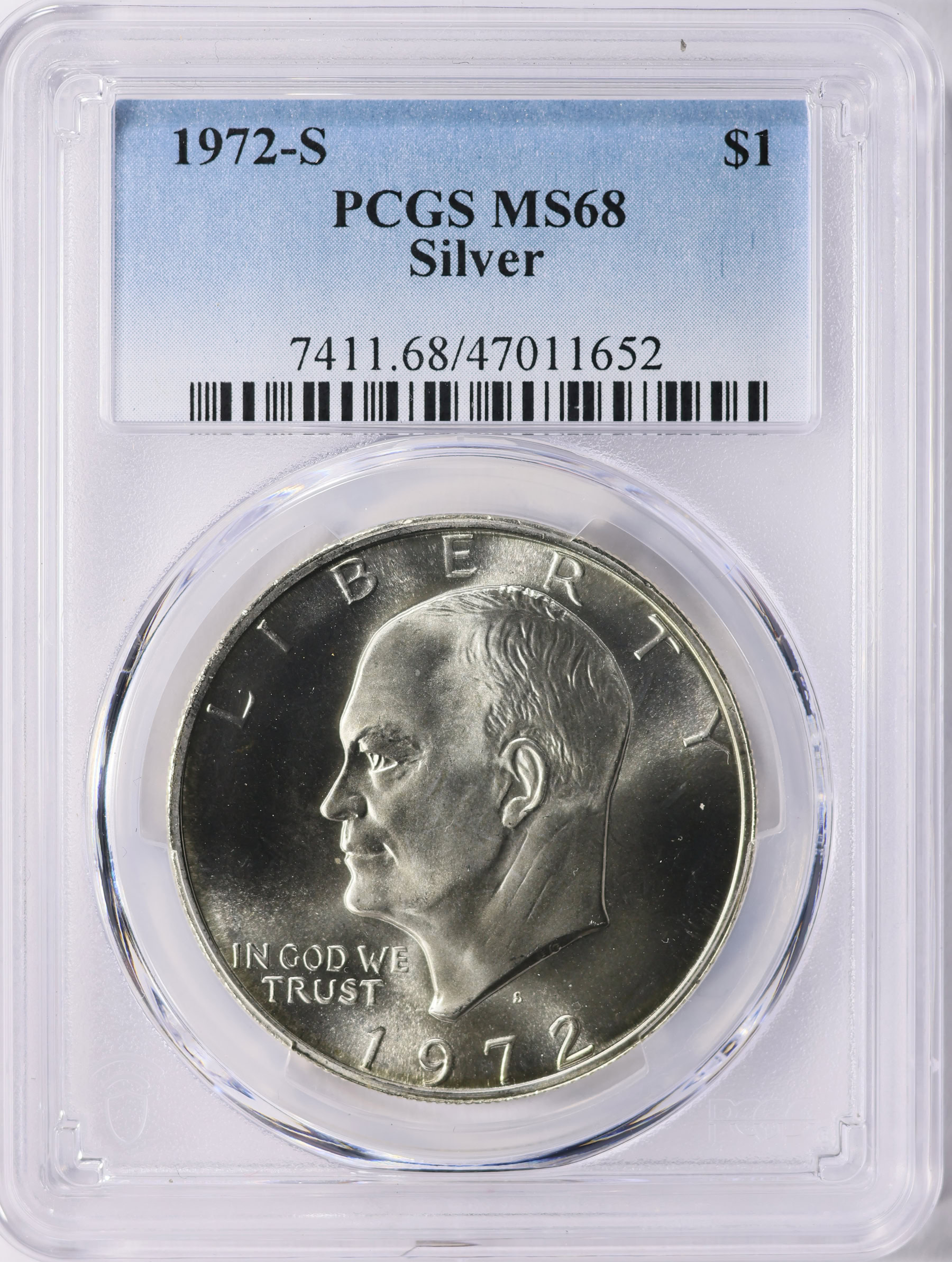 1972-S Eisenhower Dollar Silver PCGS MS-68 (Item 1421337) | GreatCollections Coin Auctions