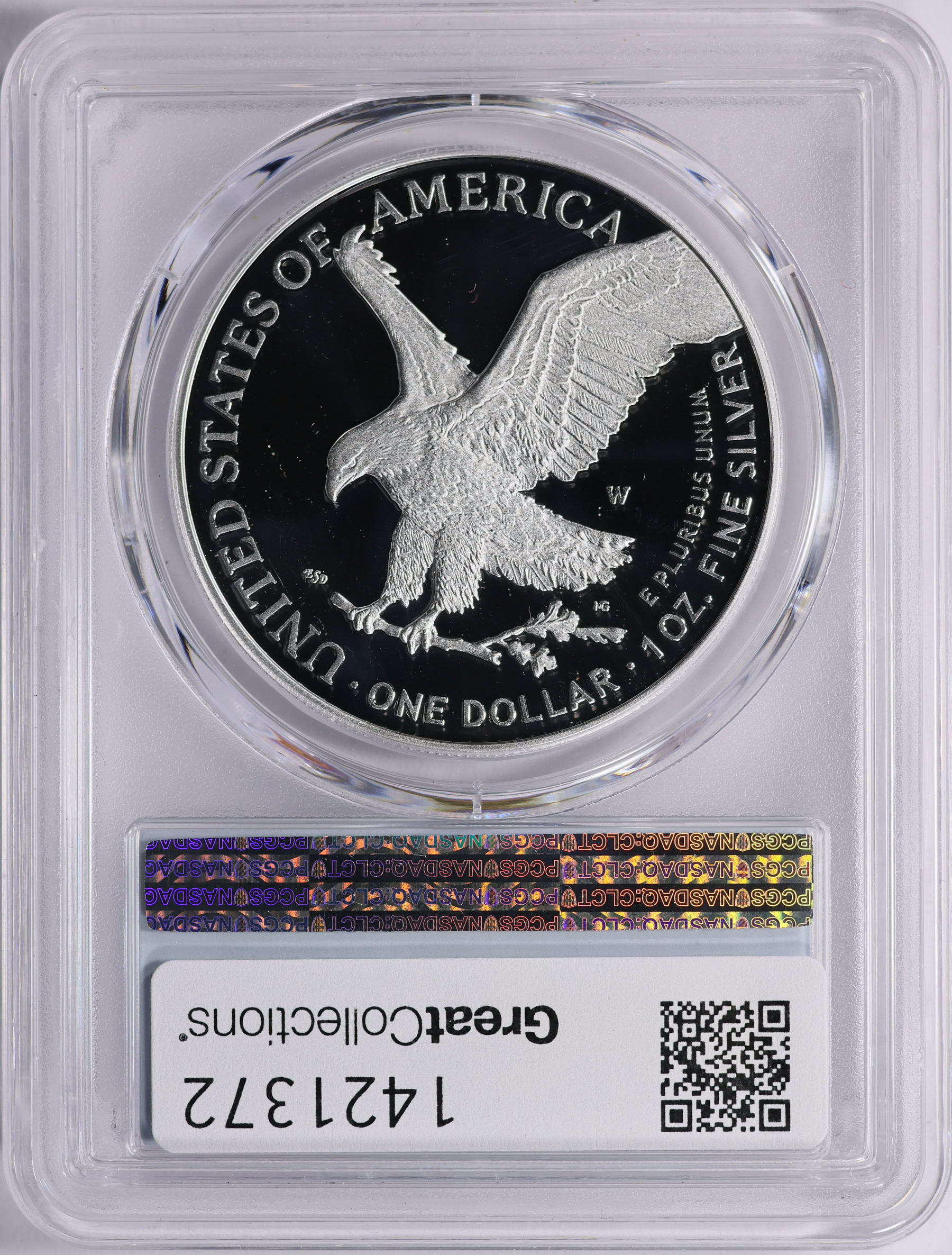 2022-W $1 Silver Eagle First Day of Issue PCGS Proof-70 DCAM (Item 1421372) | GreatCollections ...