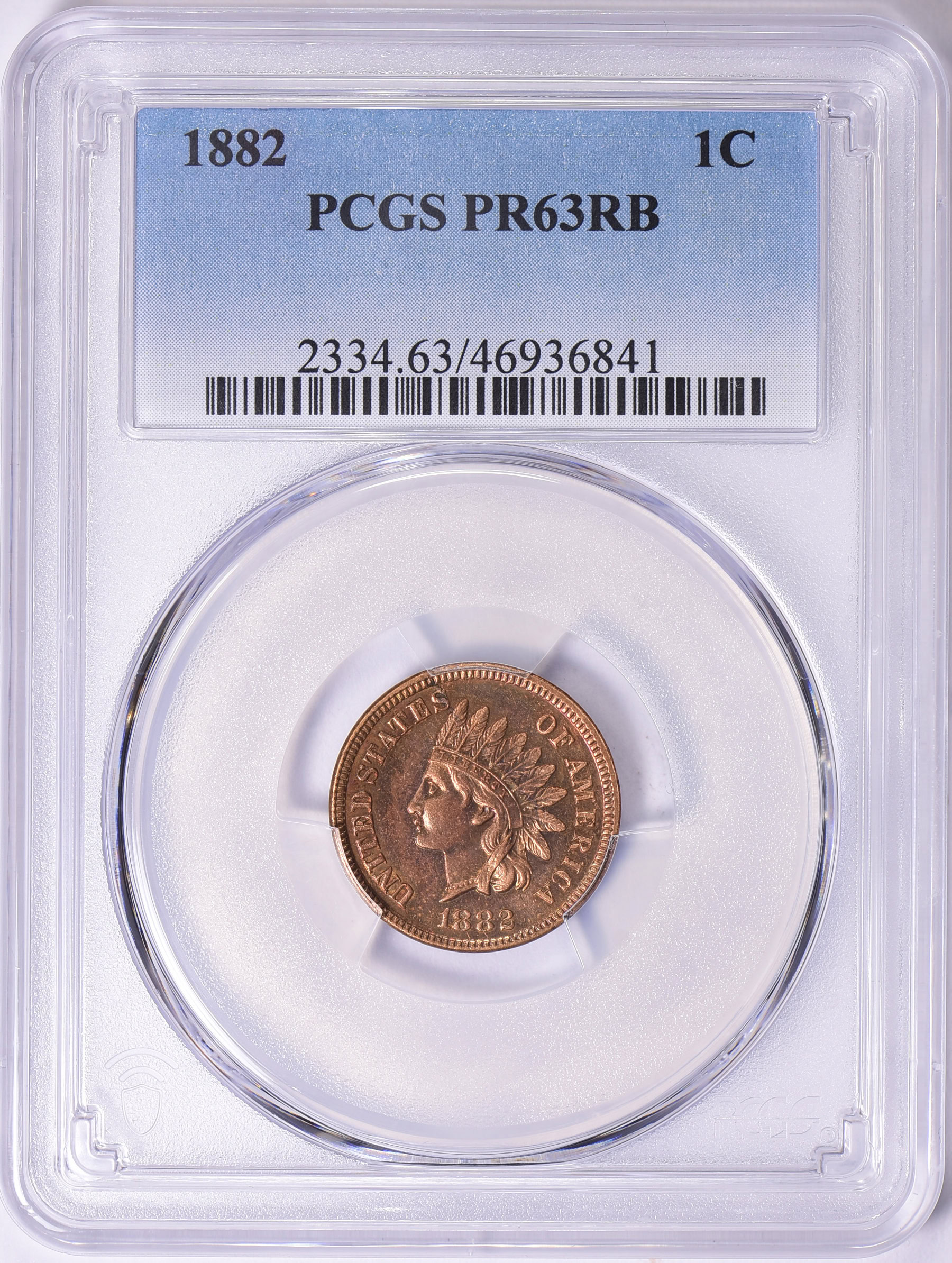 1882 Indian Cent PCGS Proof-63 RB (Toned) (Item 1422805) | GreatCollections Coin Auctions