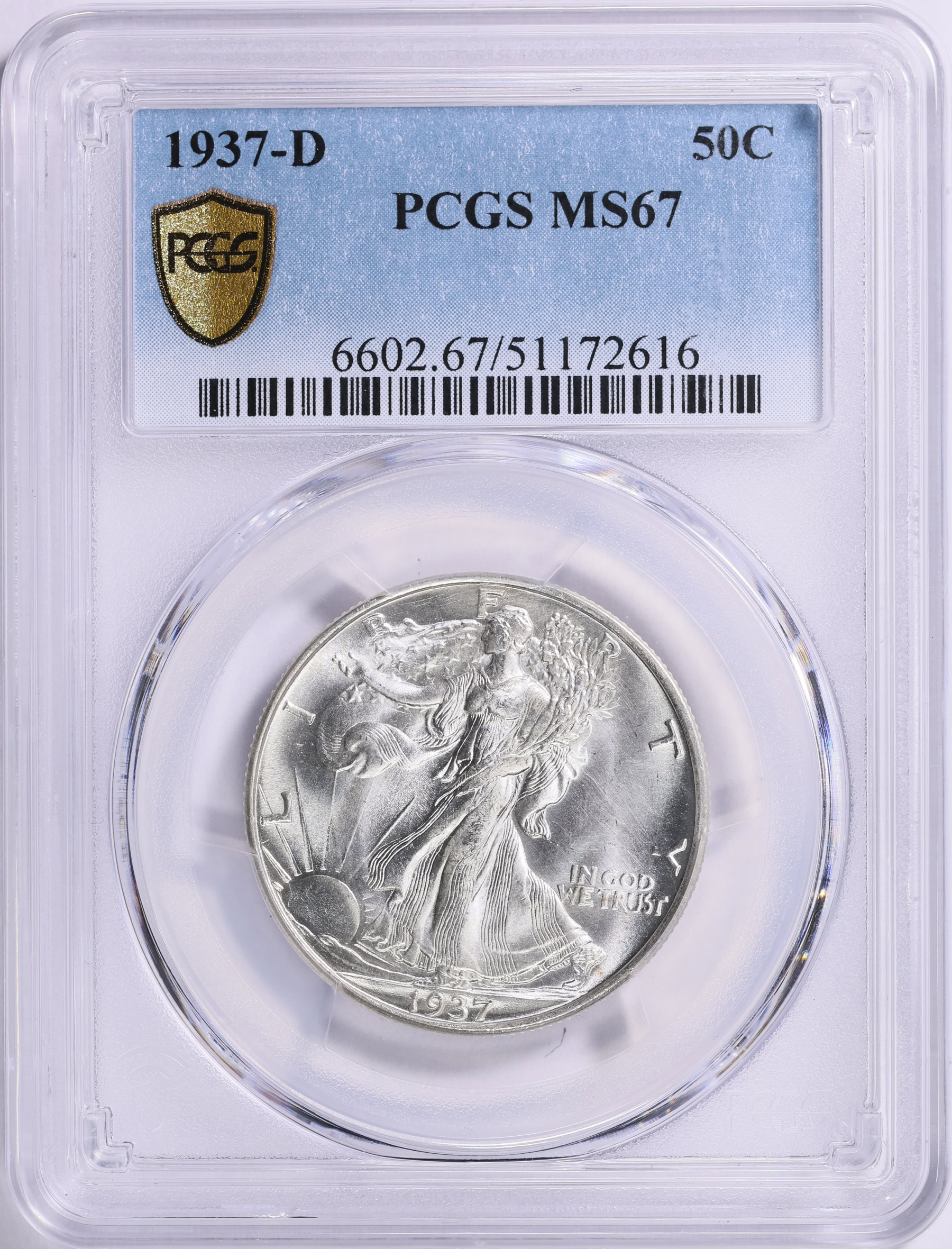 1937-D Walking Liberty Half Dollar PCGS MS-67 (Item 1423941) | GreatCollections Coin Auctions