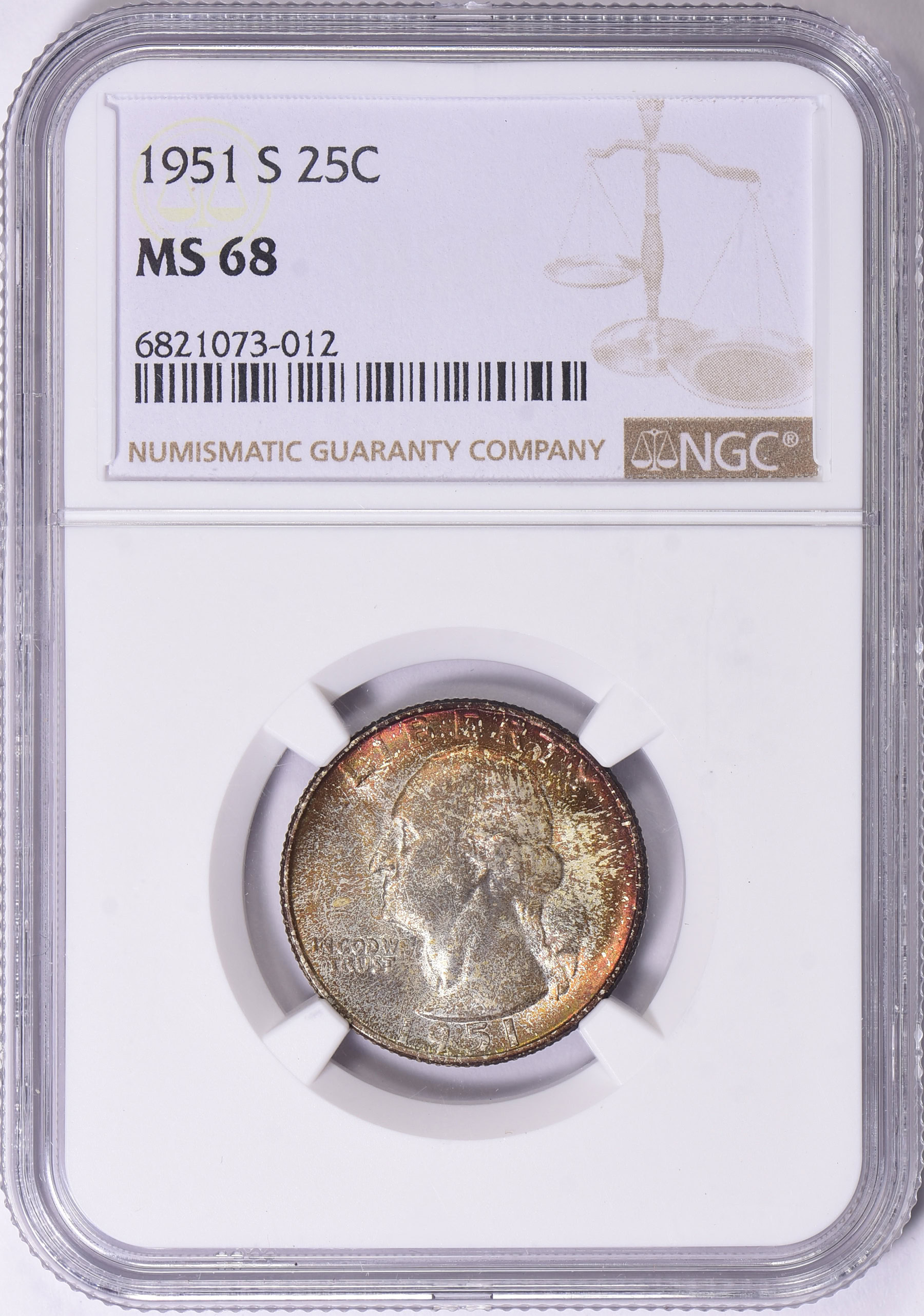 1951-S Washington Quarter NGC MS-68 (Toned) (Item 1423968 ...