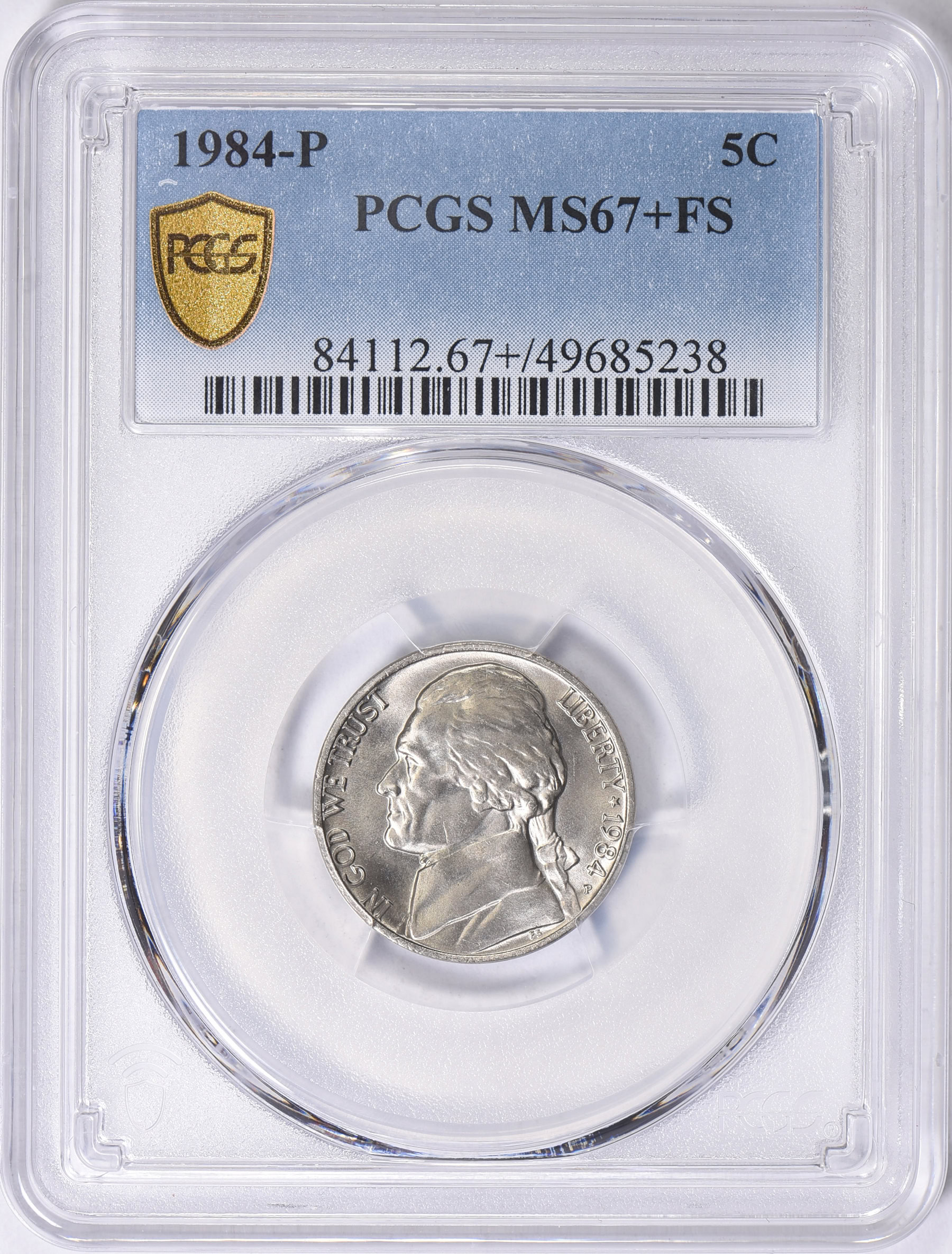 1984-P Jefferson Nickel PCGS MS-67+ FS (Item 1428061 ...