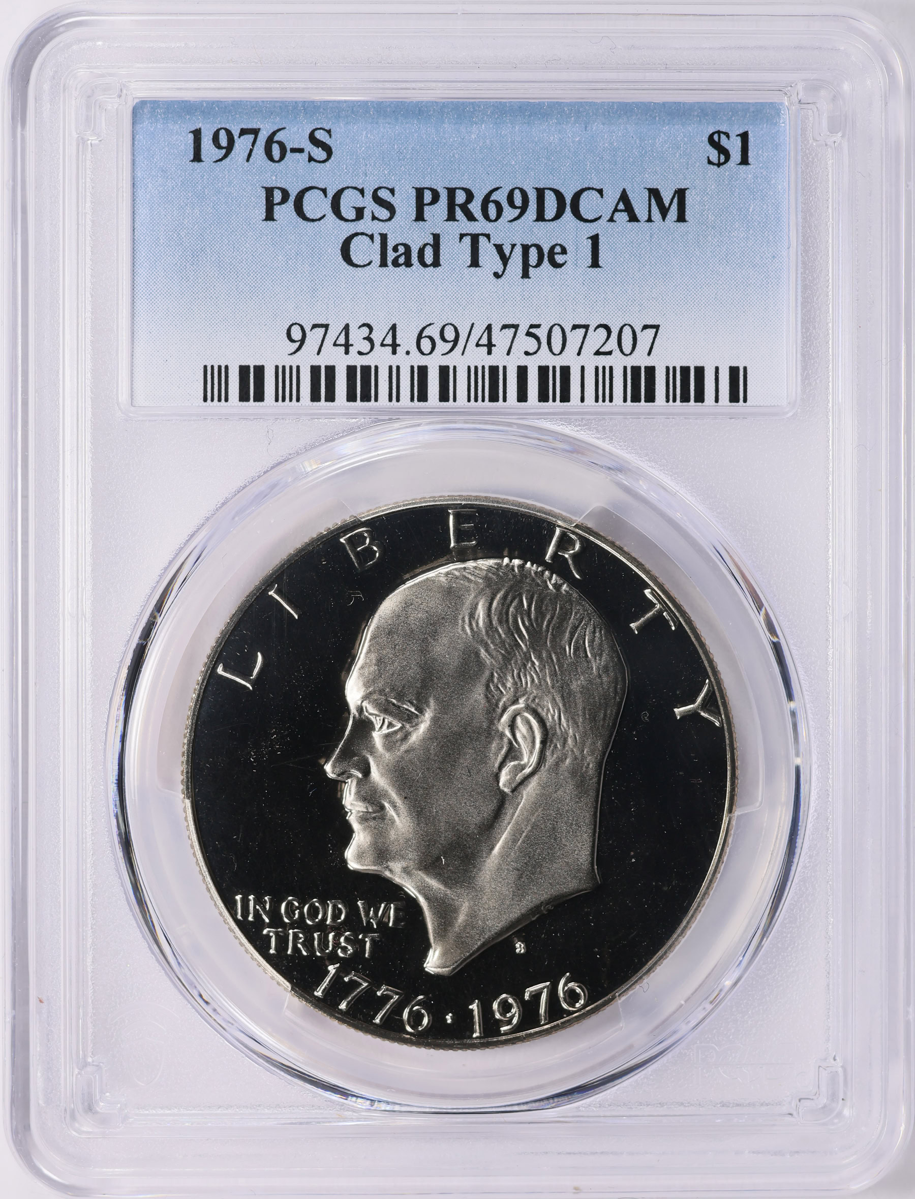 1976-S Eisenhower Dollar Clad Type 1 PCGS Proof-69 DCAM (Item 1429279) | GreatCollections Coin ...
