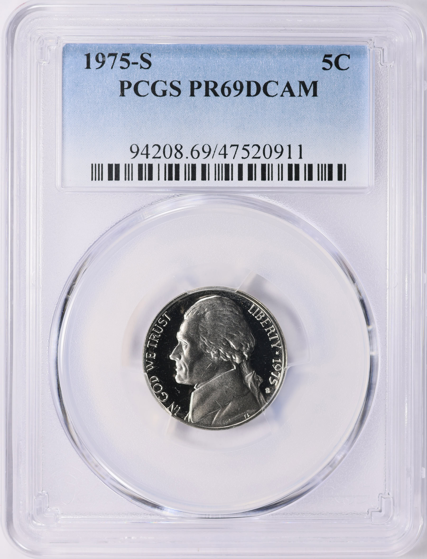 1975-S Jefferson Nickel PCGS Proof-69 DCAM (Item 1429327 ...