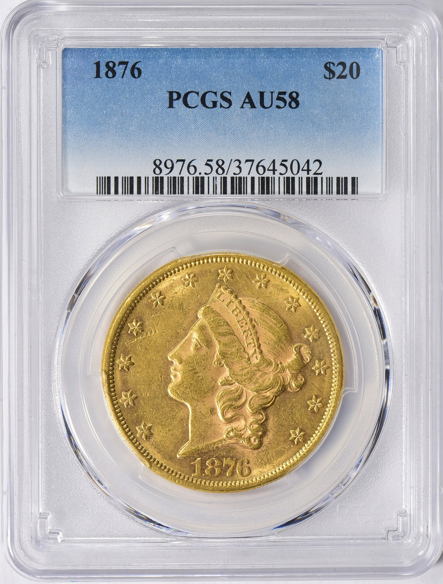 1876 Liberty Gold Double Eagle PCGS AU-58 (Item 1431951) | GreatCollections Coin Auctions