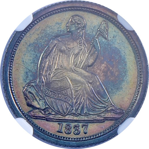 1837 Seated Liberty Dime NGC Proof-63 (Toned) (Item 1434641 ...