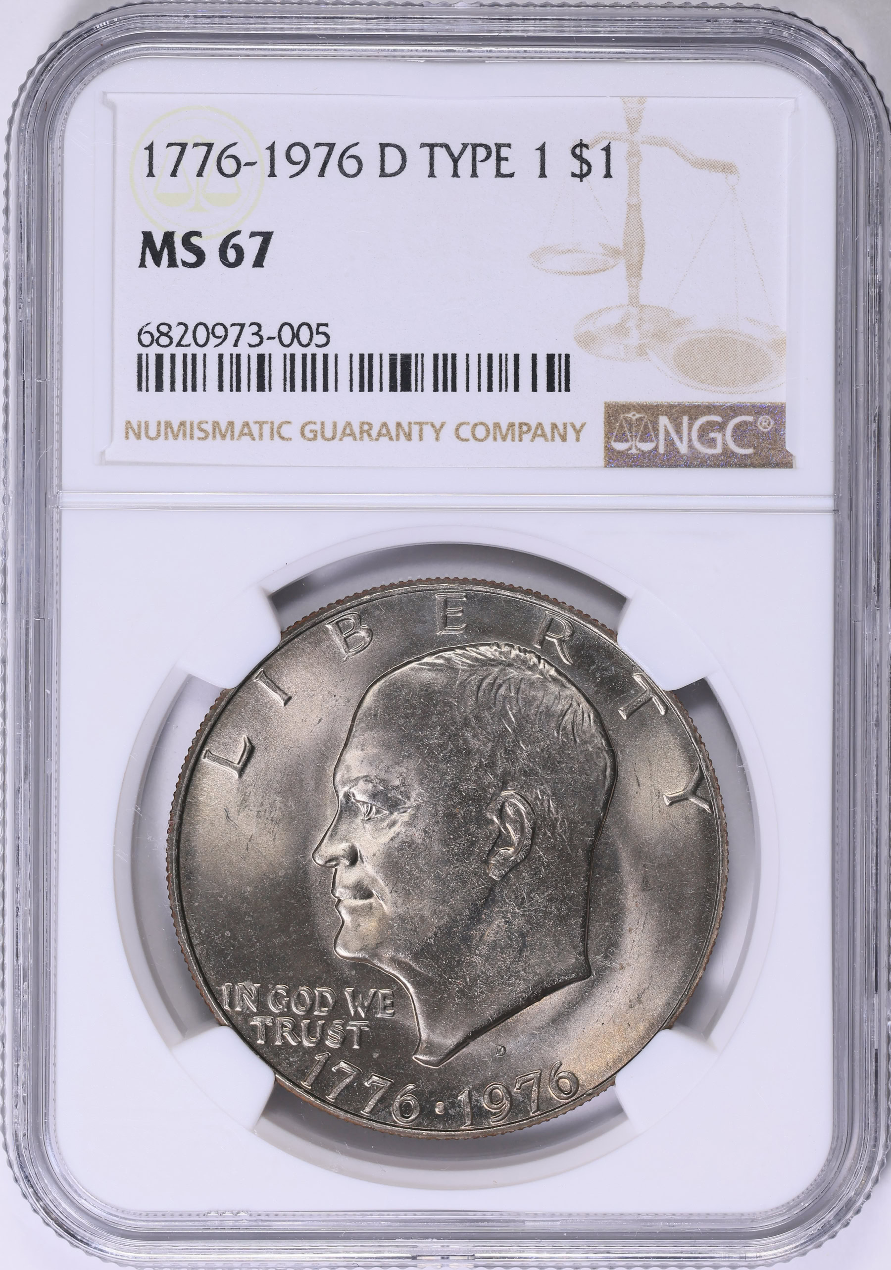 1776-1976-D Eisenhower Dollar Type 1 NGC MS-67 (Item 1434942) | GreatCollections Coin Auctions