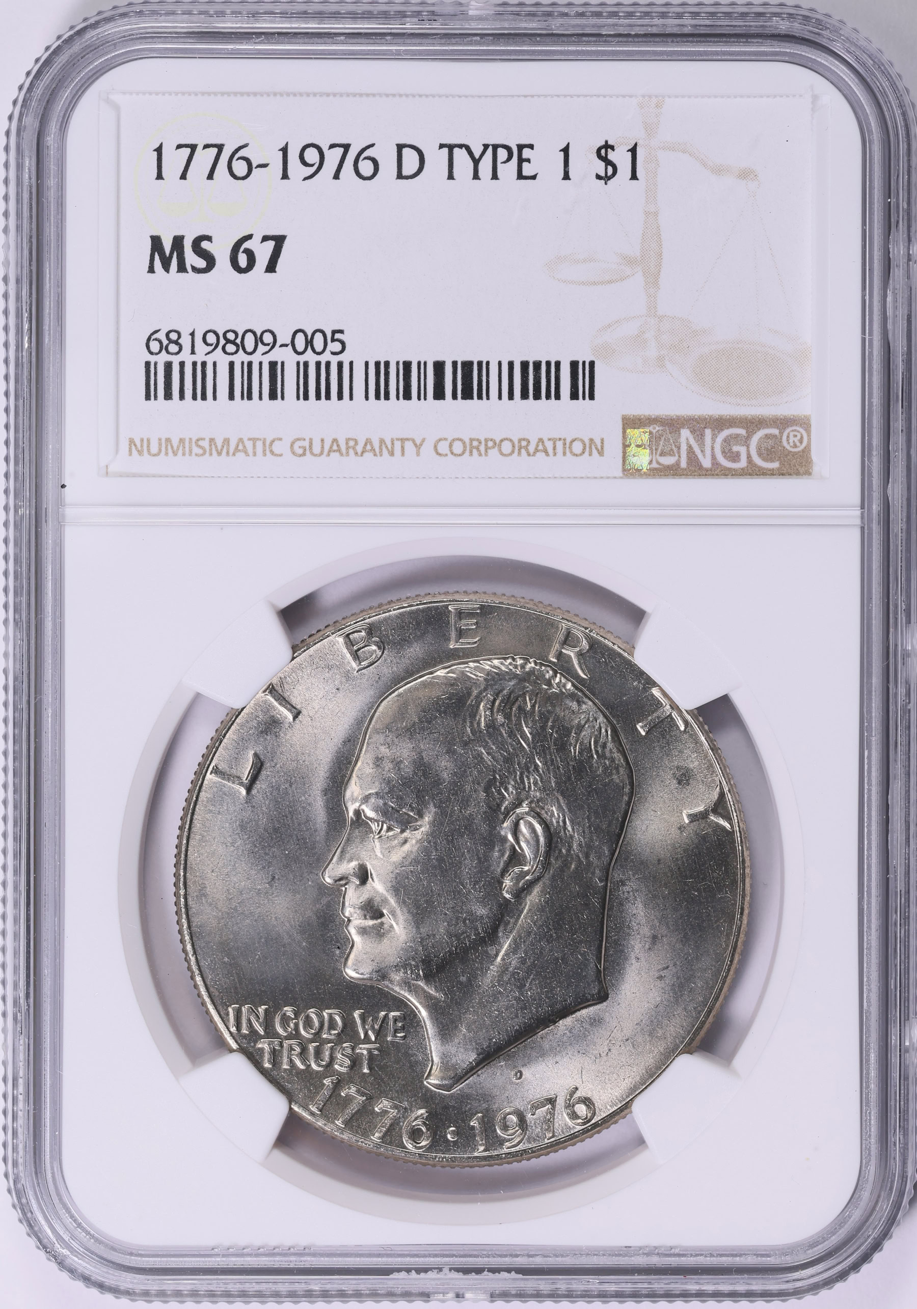1776-1976-D Eisenhower Dollar Type 1 NGC MS-67 (Item 1434980) | GreatCollections Coin Auctions