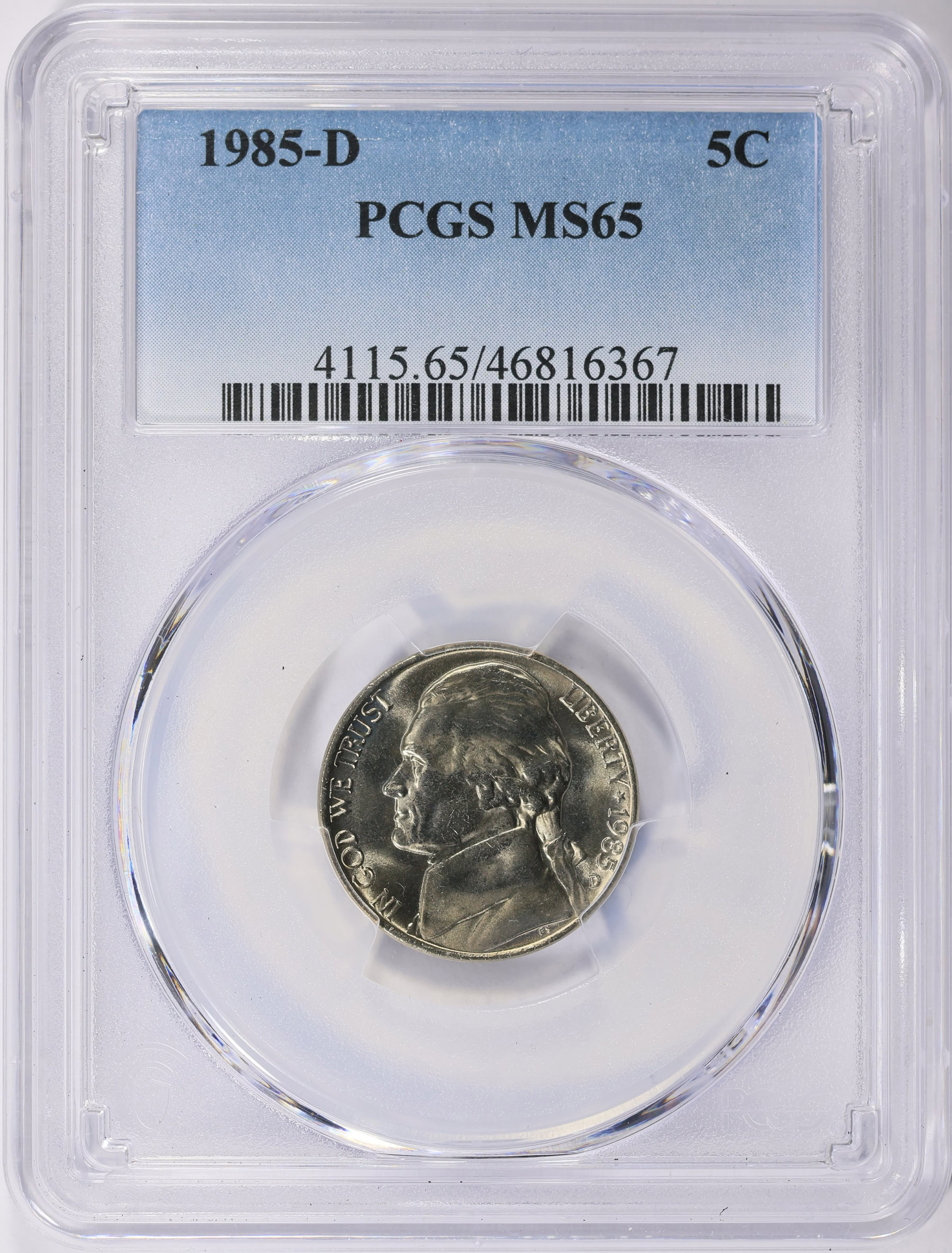 1985-D Jefferson Nickel PCGS MS-65 (Item 1436504) | GreatCollections ...