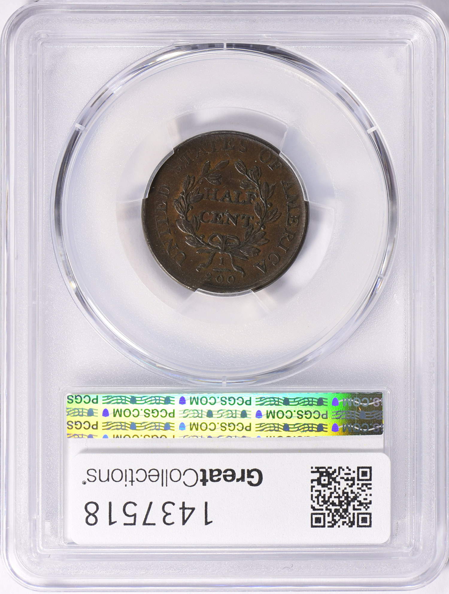1807 Draped Bust Half Cent PCGS AU-50 BN (Item 1437518 ...