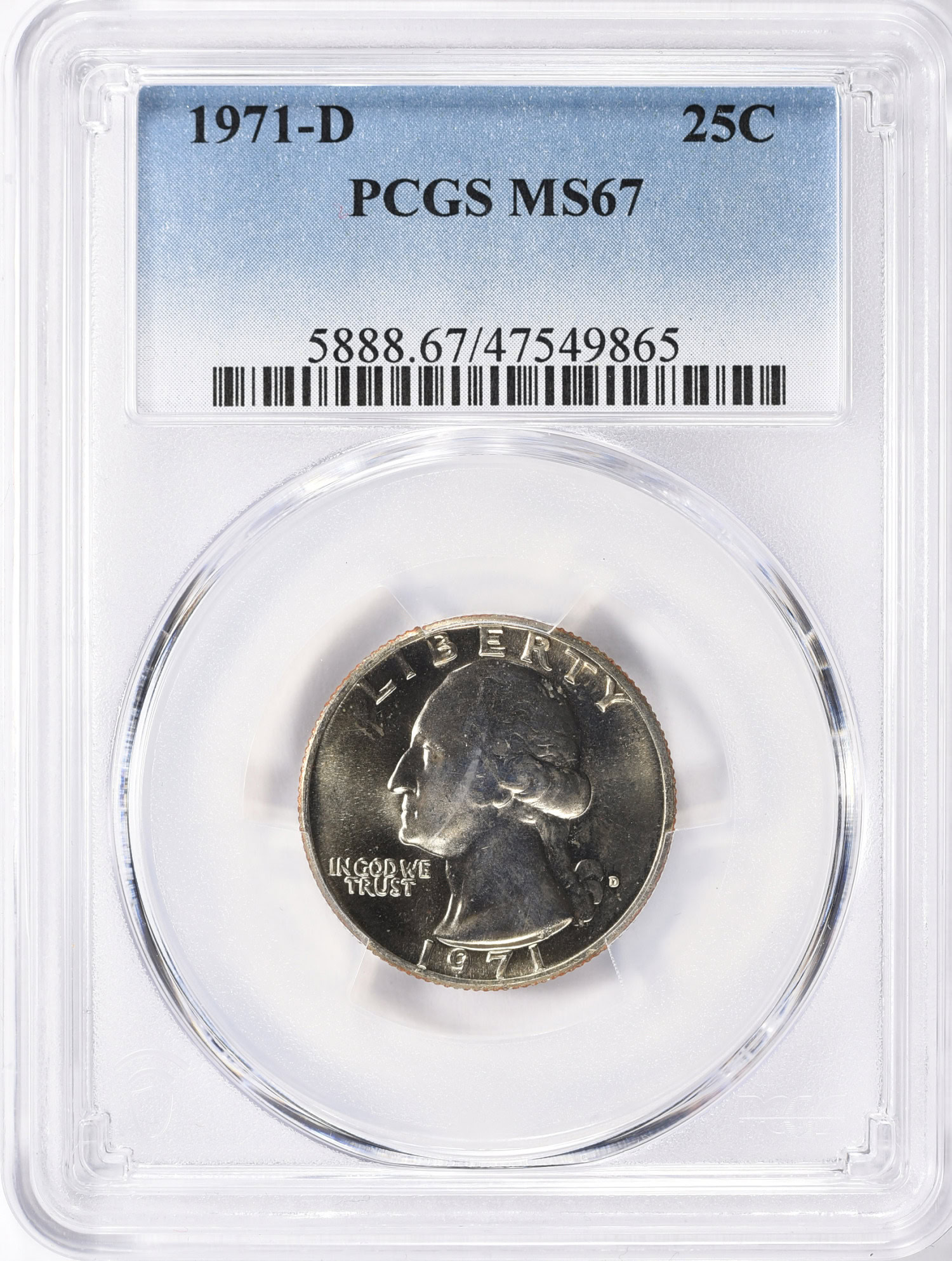 1971-D Washington Quarter PCGS MS-67 (Item 1438193) | GreatCollections ...
