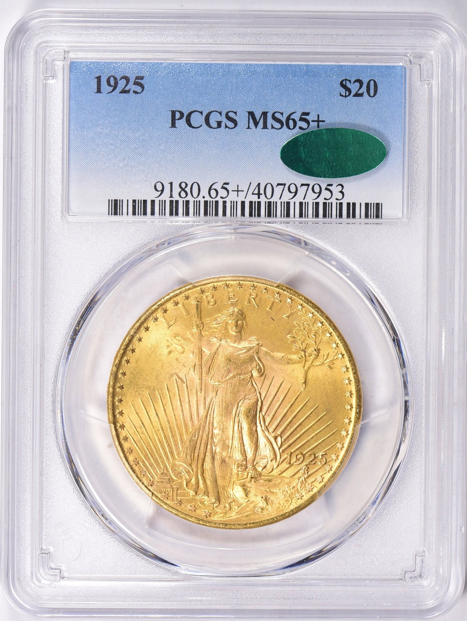1925 Saint-Gaudens Gold Double Eagle PCGS MS-65+ (CAC Green) (Item 1440564) | GreatCollections ...