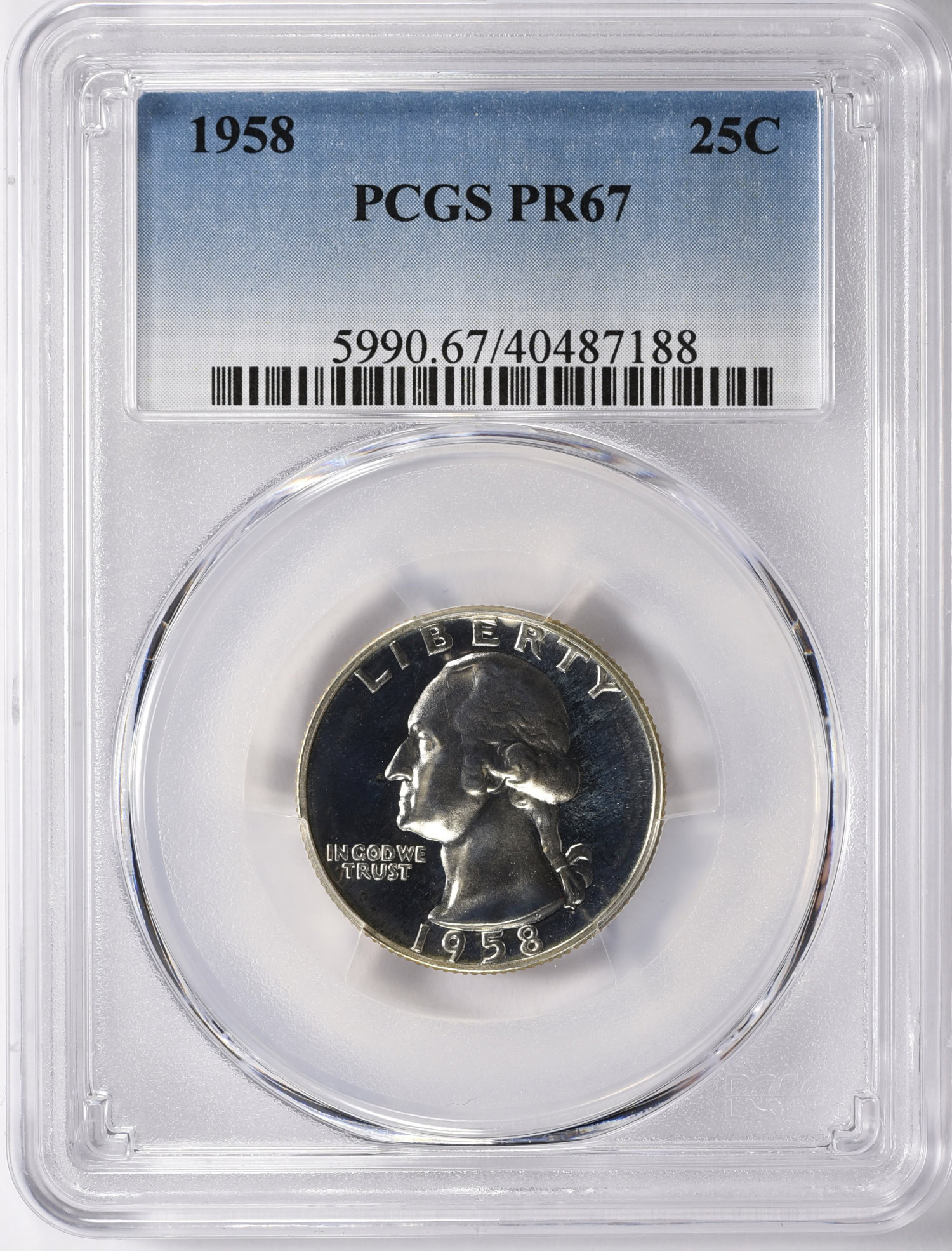 1958 Washington Quarter PCGS Proof-67 (Item 1440832) | GreatCollections ...