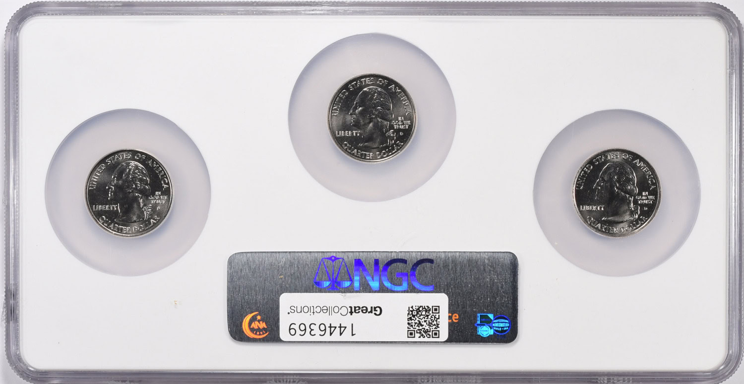 2004-D State Quarter Wisconsin, Extra Leaf High, Extra Low Leaf NGC MS ...