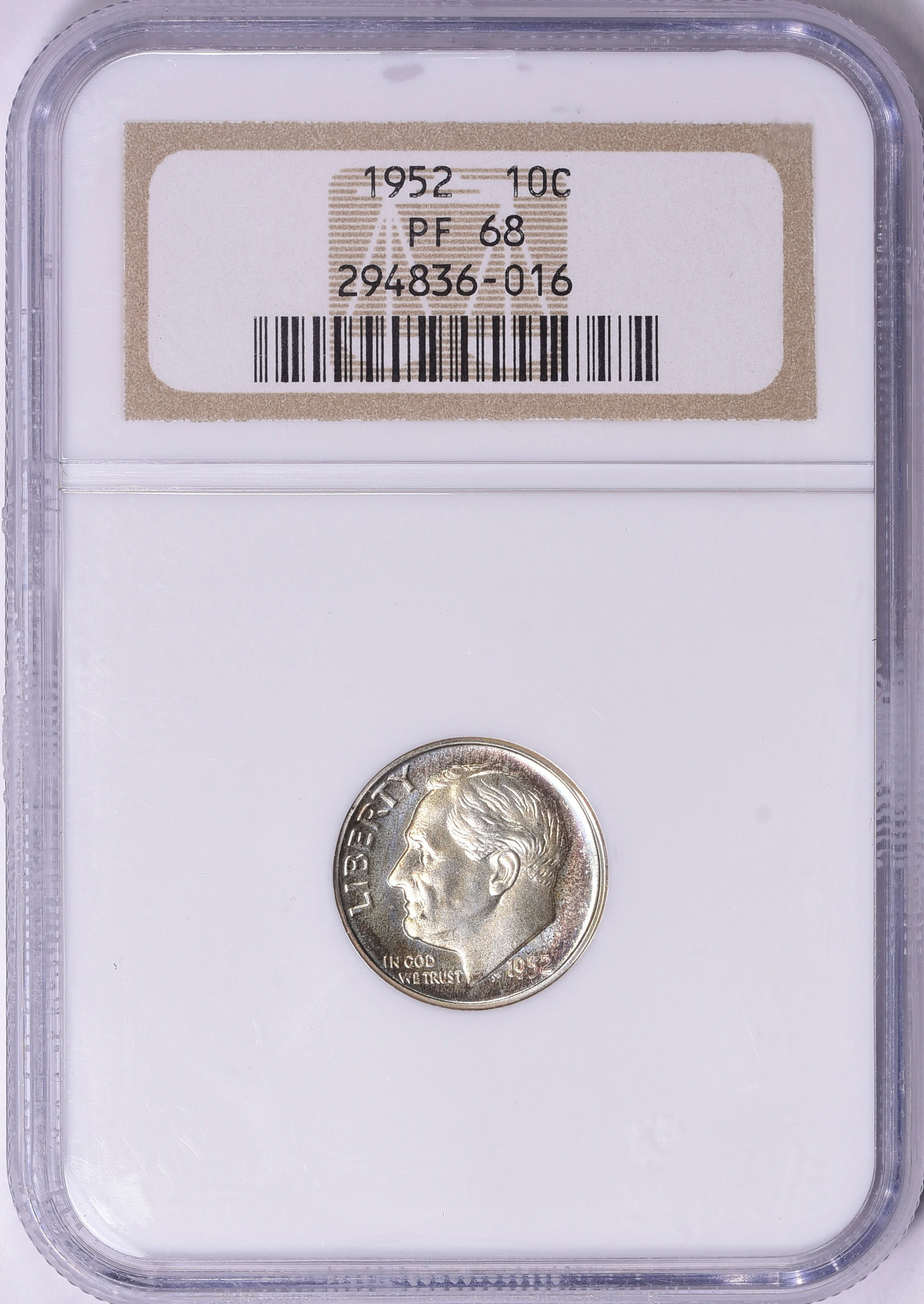 1952 Roosevelt Dime NGC Proof-68 (Toned) (Item 1446579 ...