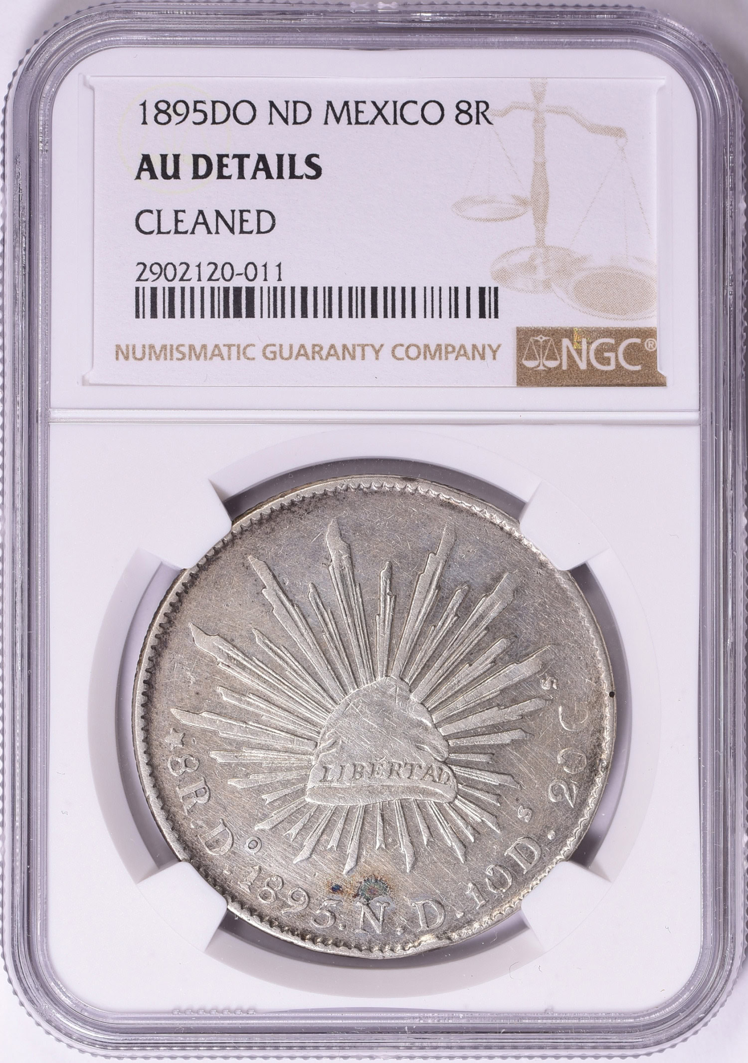 Mexico 1895-Do ND Silver 8 Reales KM-377.4 NGC AU Details (Item 1452737) | GreatCollections Coin ...