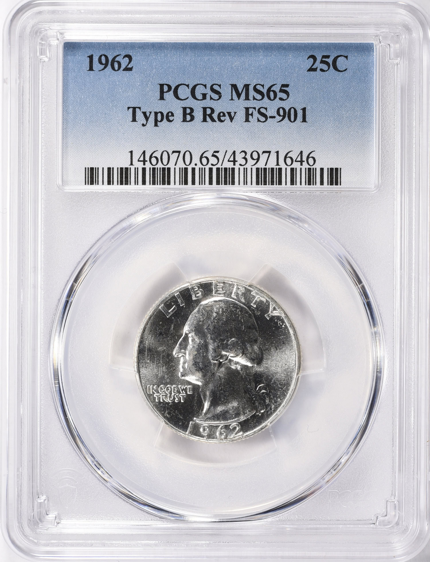 1962 Washington Quarter Type B Rev FS-901 PCGS MS-65 (Item 1454402) | GreatCollections Coin Auctions