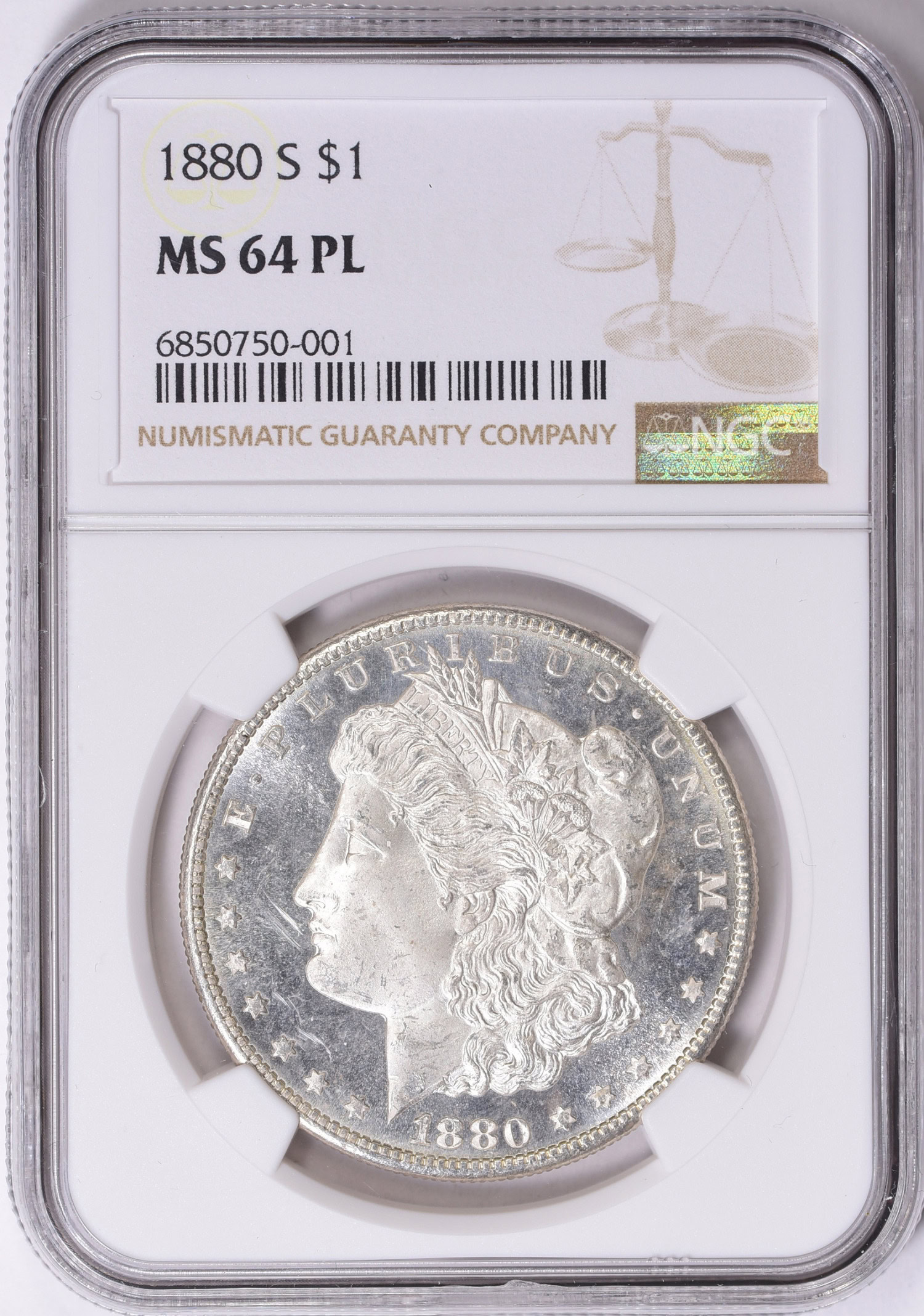 1880-S Morgan Silver Dollar NGC MS-64 PL (Item 1456730) | GreatCollections Coin Auctions