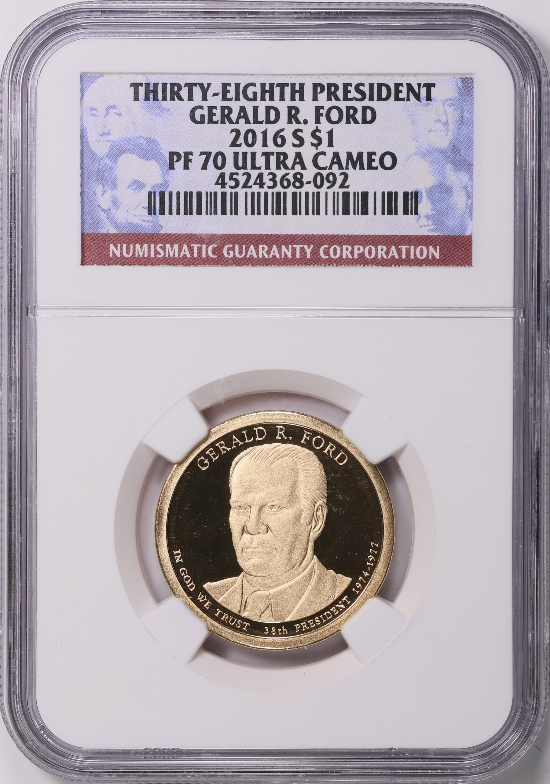 2016-S Presidential Dollar Gerald R. Ford NGC Proof-70 UC (Item 1457213 ...