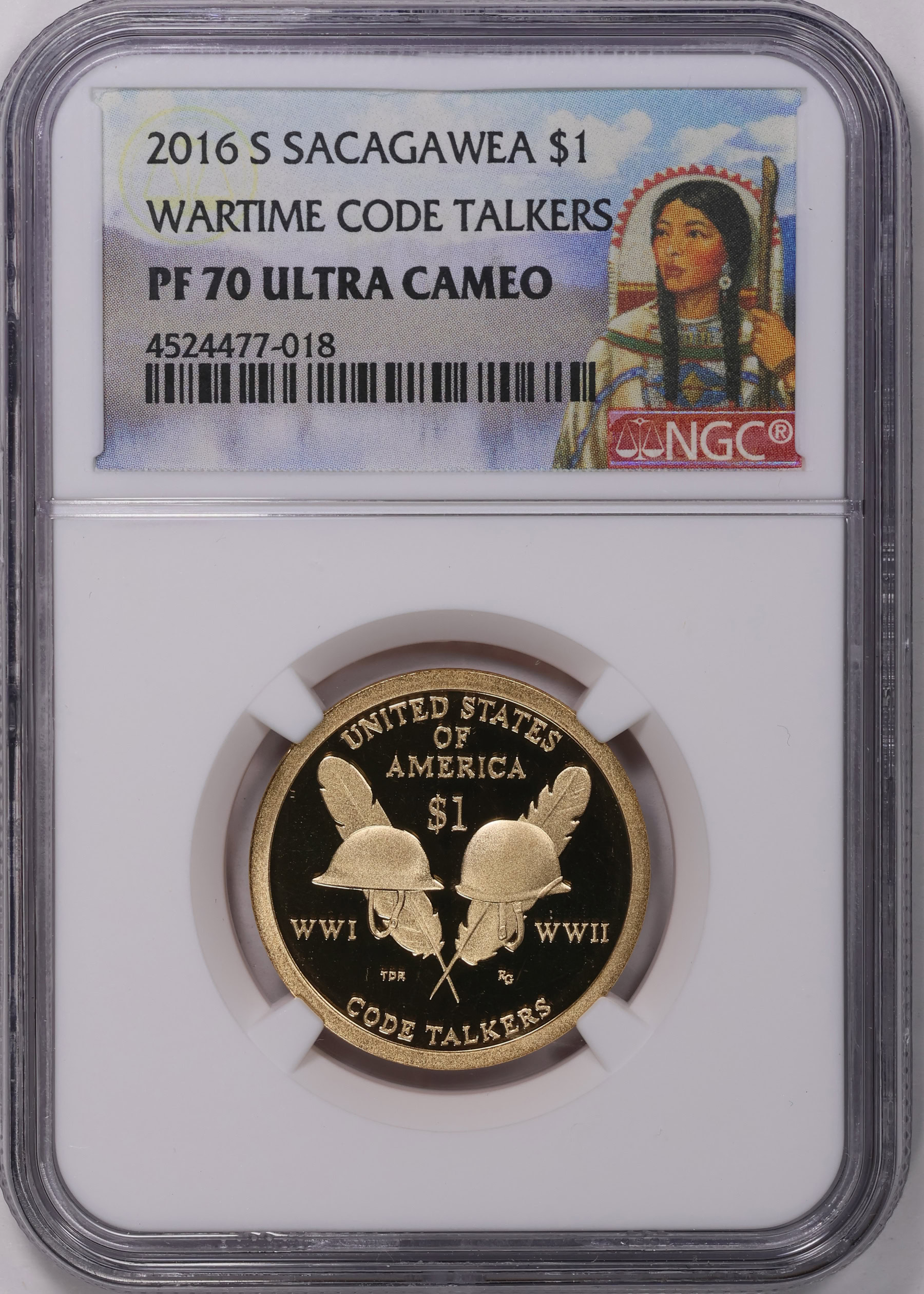 2016-S Sacagawea Dollar Wartime Code Talkers NGC Proof-70 UC (Item ...