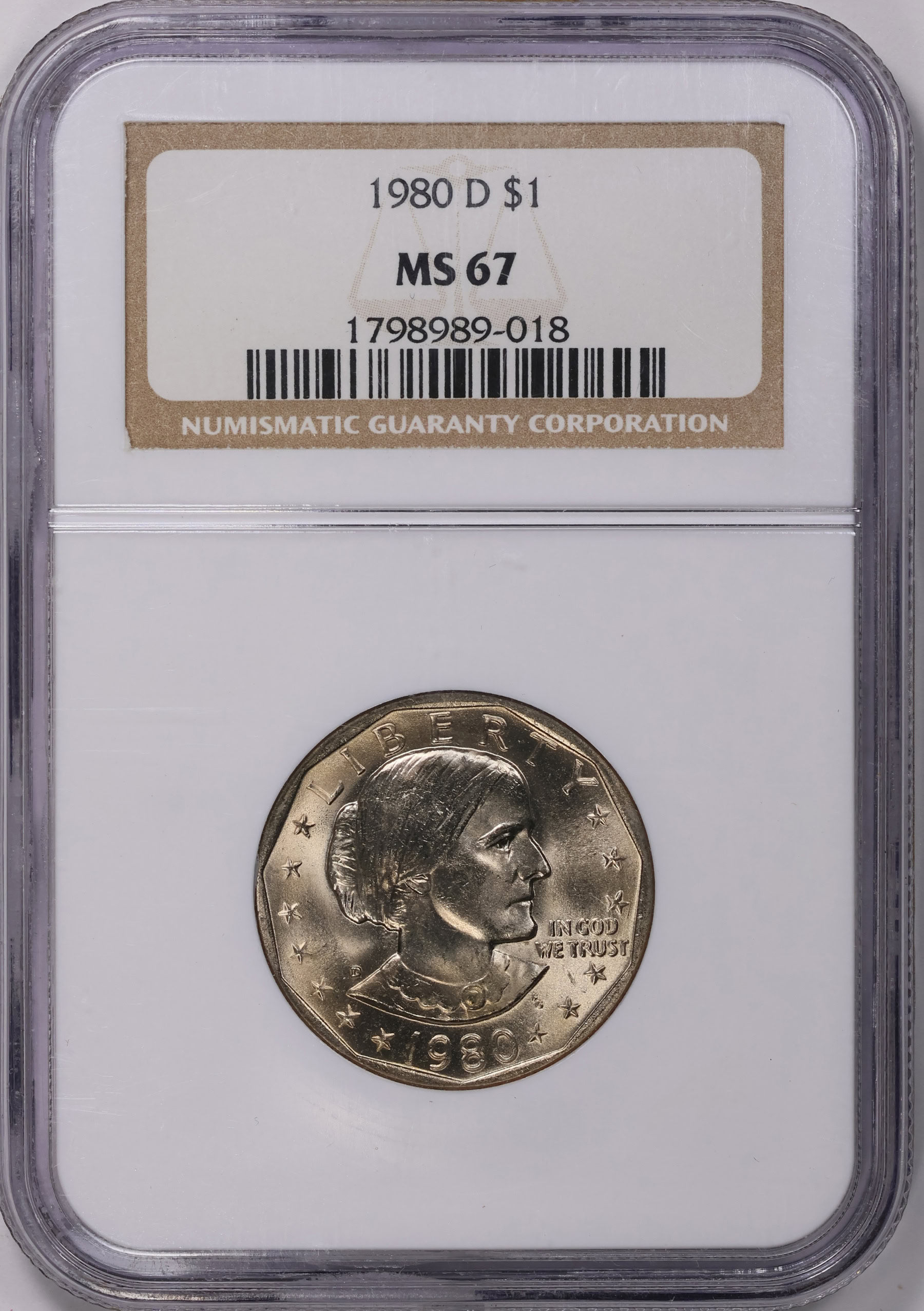 1980-D Susan B. Anthony Dollar NGC MS-67 (Item 1457394) | GreatCollections Coin Auctions