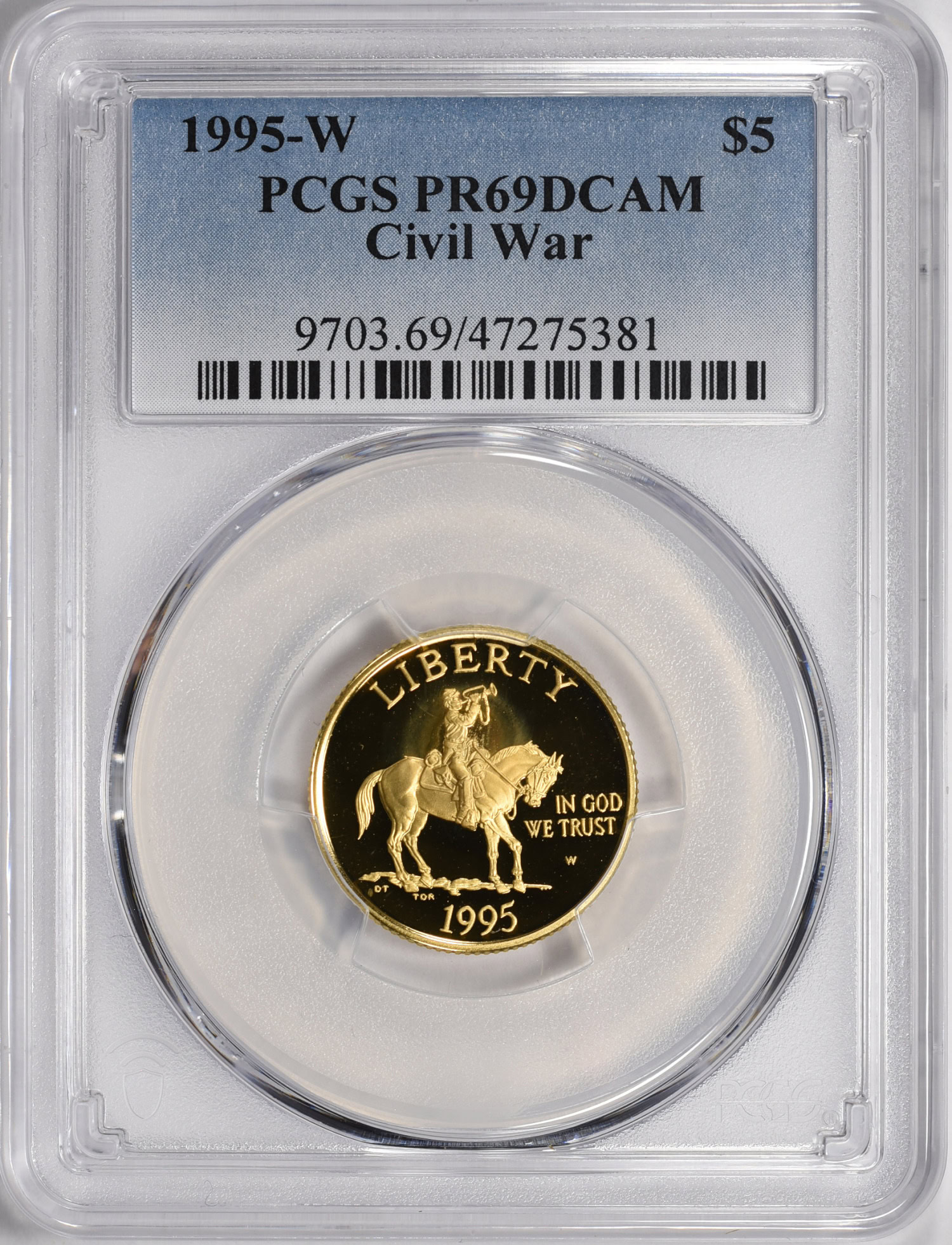 1995-W Civil War Battlefield Preservation Gold $5 PCGS Proof-69 DCAM ...