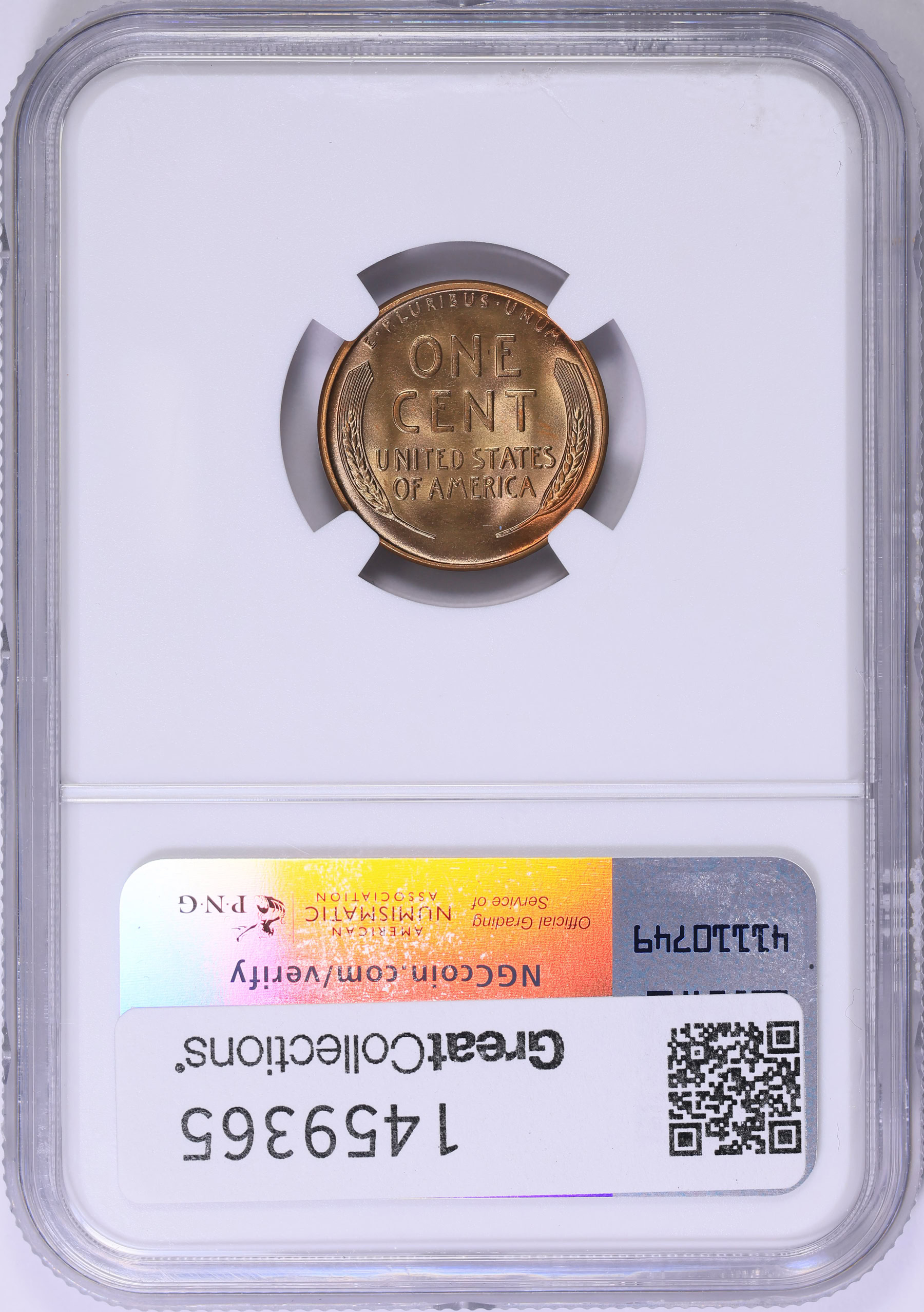 1945-D Lincoln Cent NGC MS-67+ RD (CAC Green) (Item 1459365) | GreatCollections Coin Auctions