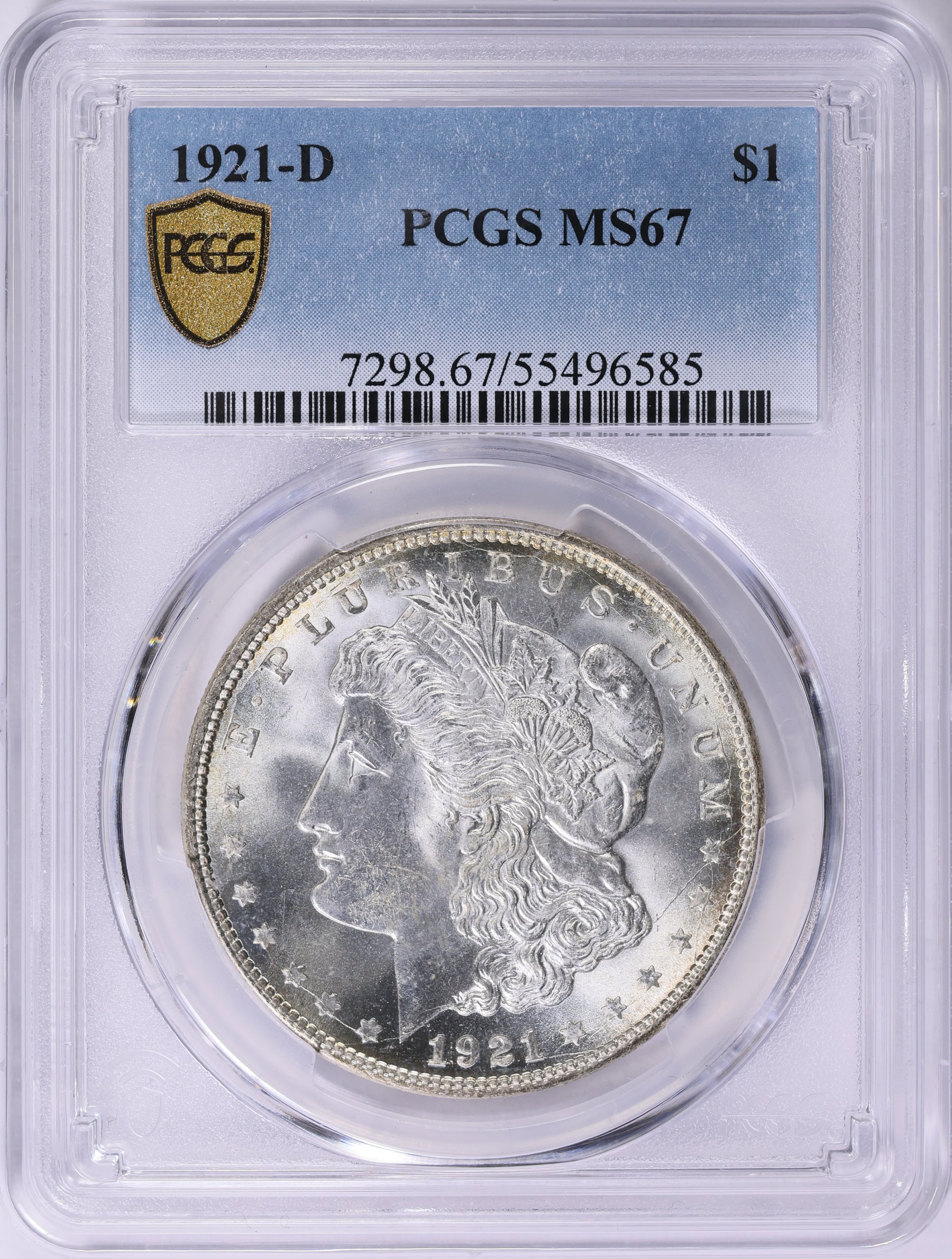 1921-D Morgan Silver Dollar PCGS MS-67 (Item 1459428) | GreatCollections Coin Auctions