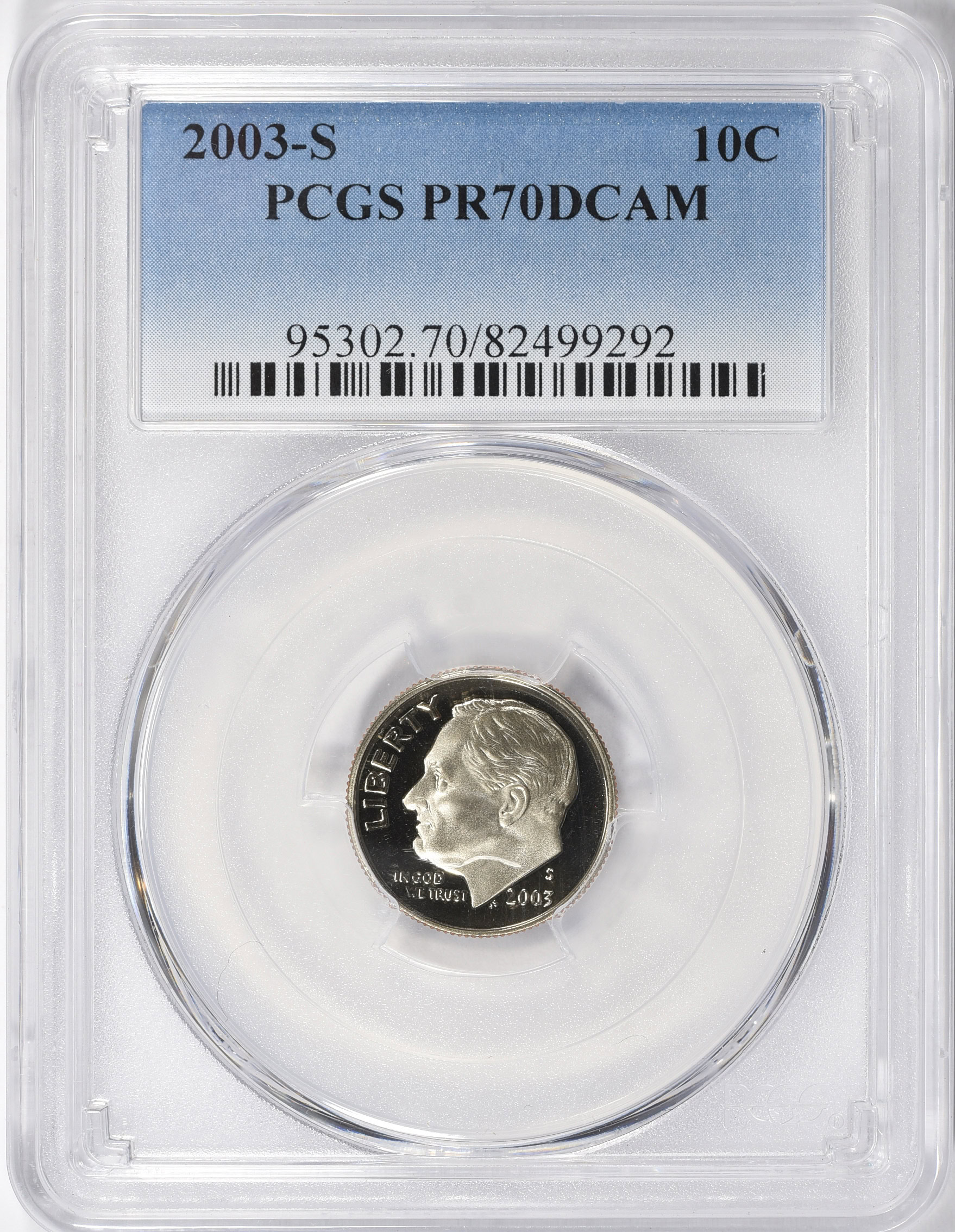 2003-S Roosevelt Dime PCGS Proof-70 DCAM (Item 1461004 ...