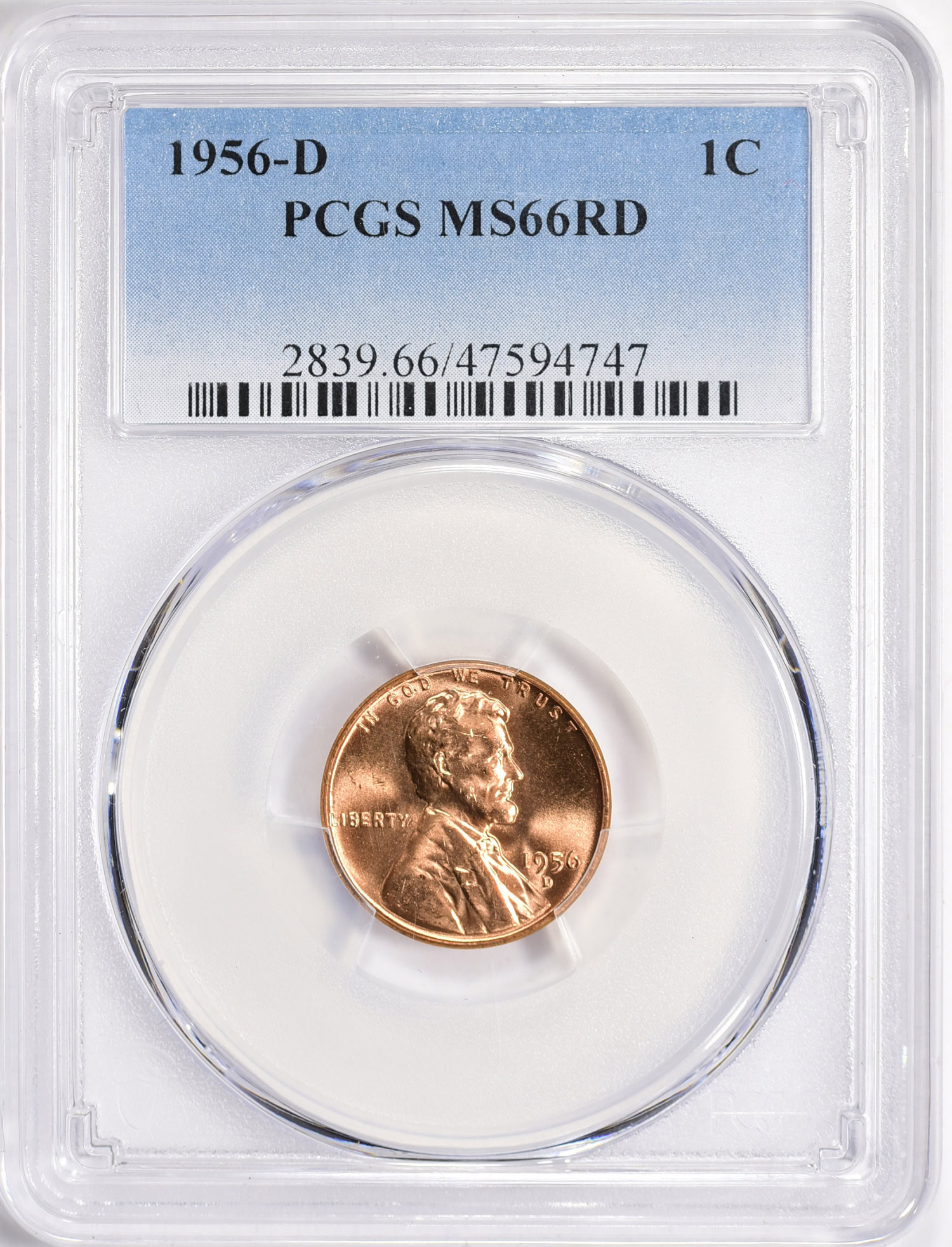 1956-D Lincoln Cent PCGS MS-66 RD (Item 1461726) | GreatCollections Coin Auctions