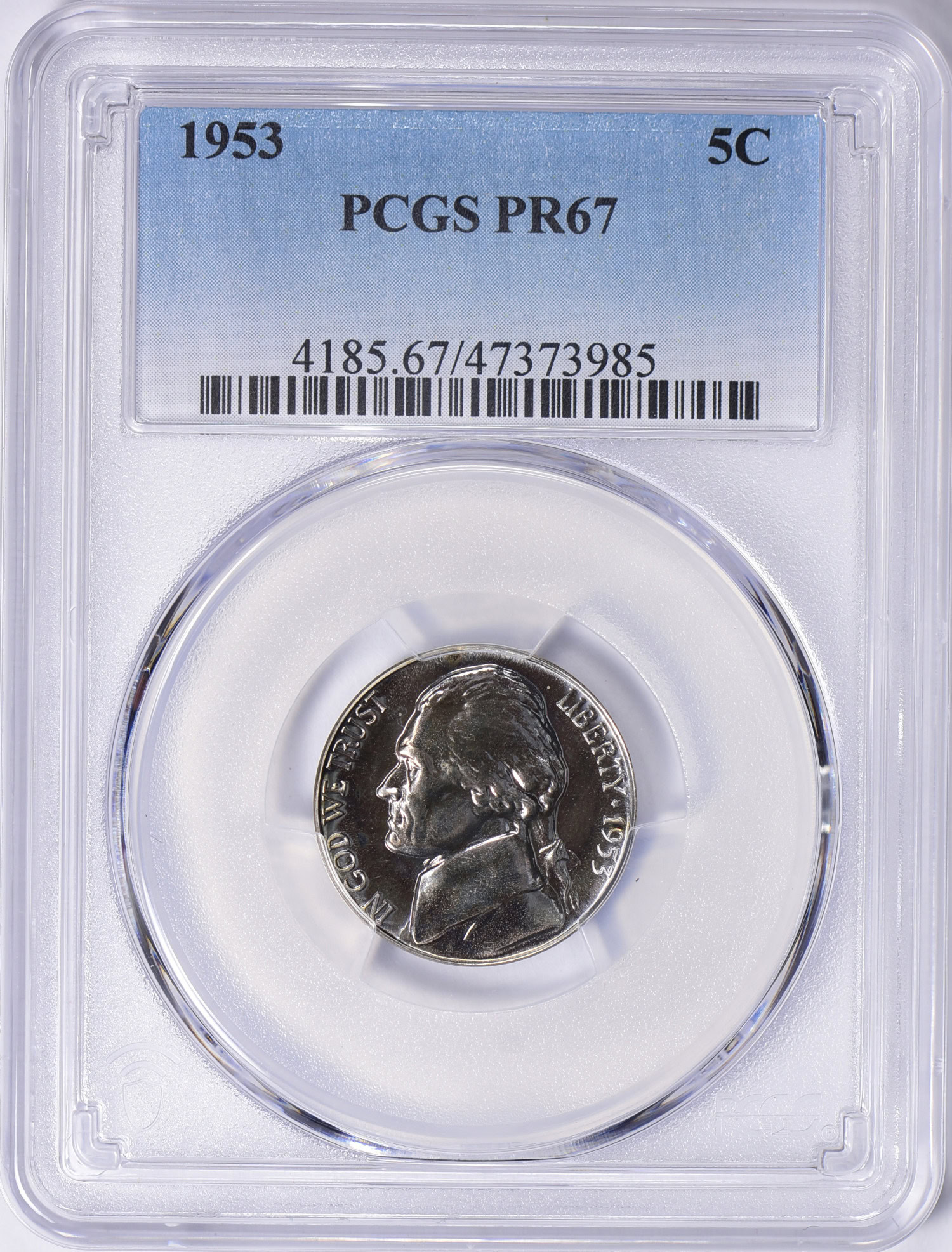 1953 Jefferson Nickel PCGS Proof-67 (Toned) (Item 1461849) | GreatCollections Coin Auctions