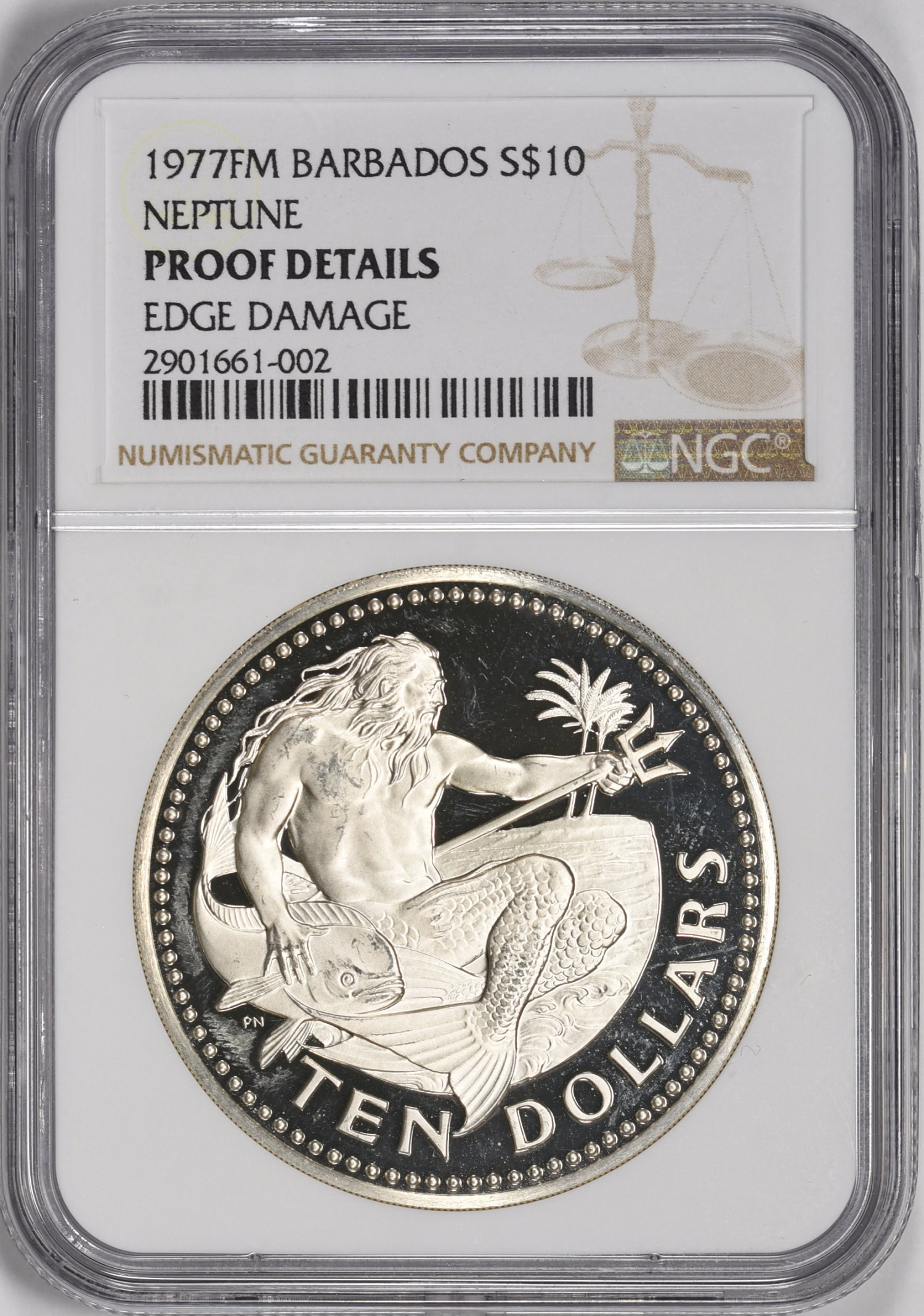 Barbados 1977-FM Silver $10 KM-17a NGC DCAM Proof Details (Item 1462235 ...