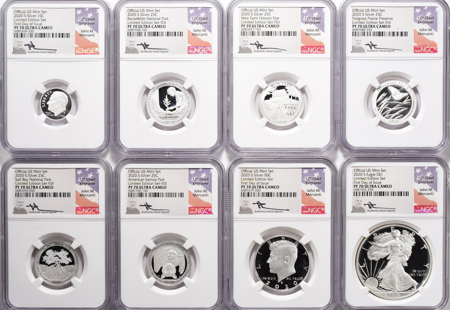 2020-S Limited Edition Silver Proof Set First Day of Issue NGC Proof-70 ...