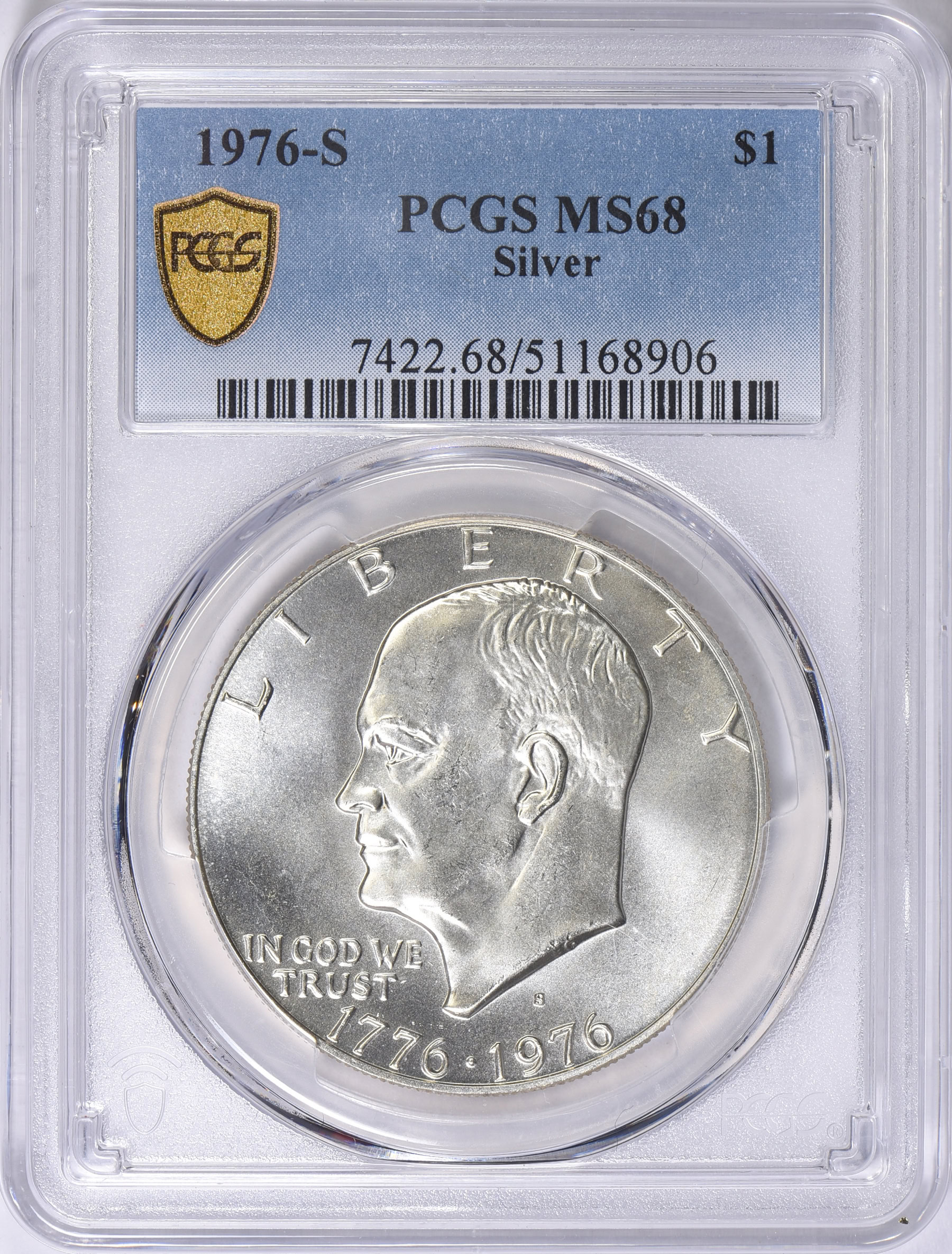 1976-S Eisenhower Dollar Silver PCGS MS-68 (Item 1464096) | GreatCollections Coin Auctions