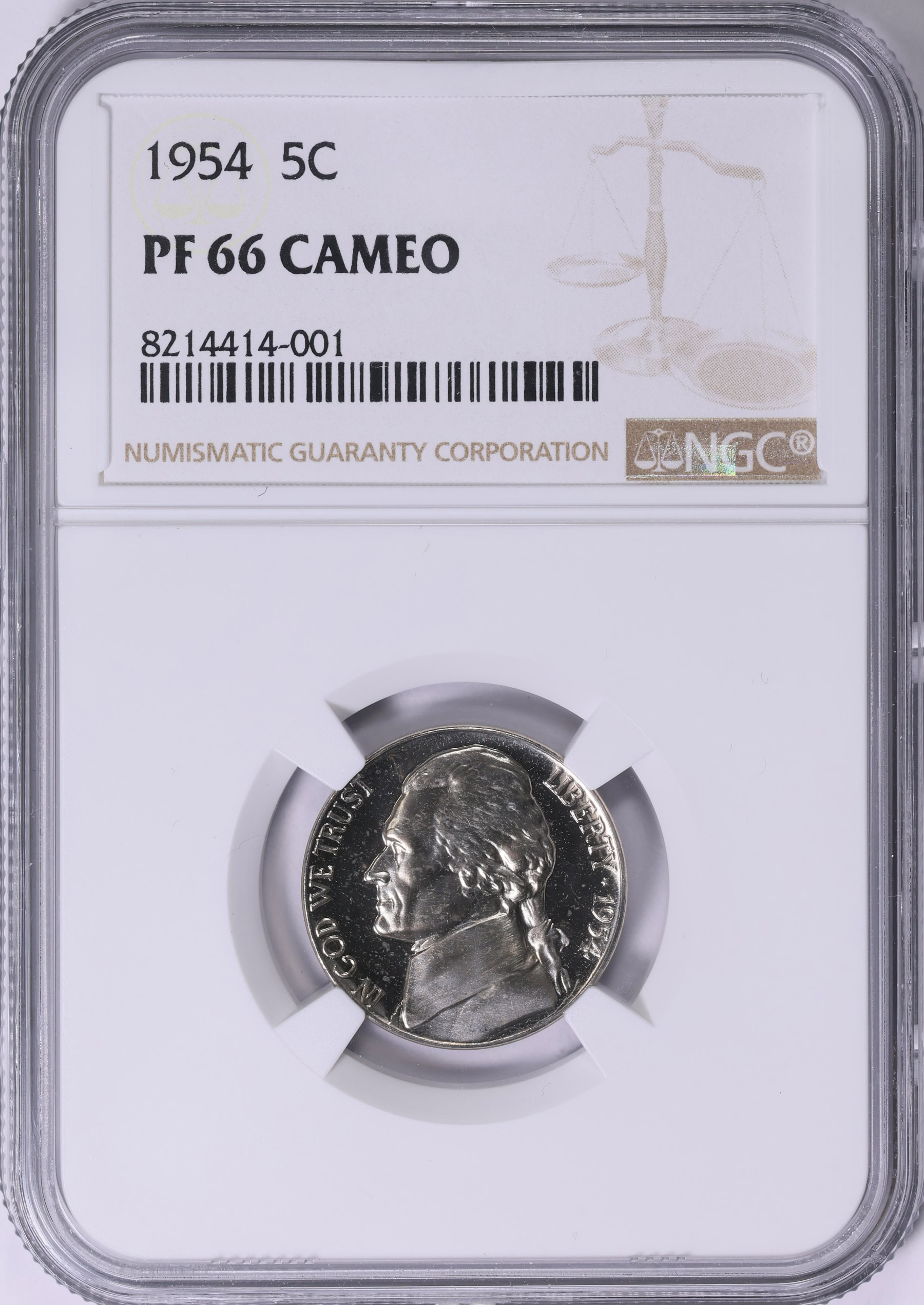 1954 Jefferson Nickel NGC Proof-66 CAMEO (Item 1464146) | GreatCollections Coin Auctions