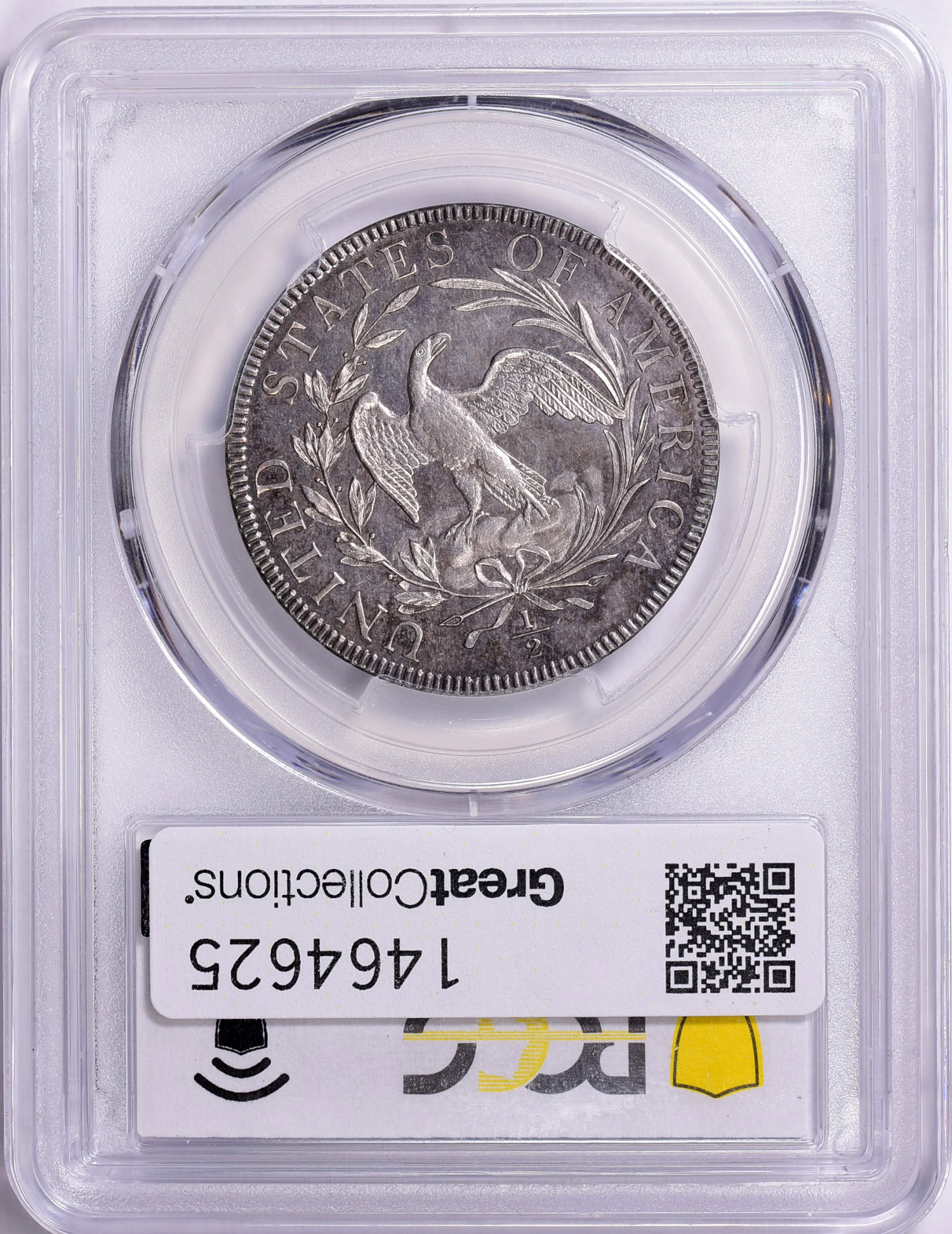 1796 Draped Bust Half Dollar 15 Stars Overton 101 PCGS SP-65 (Toned ...