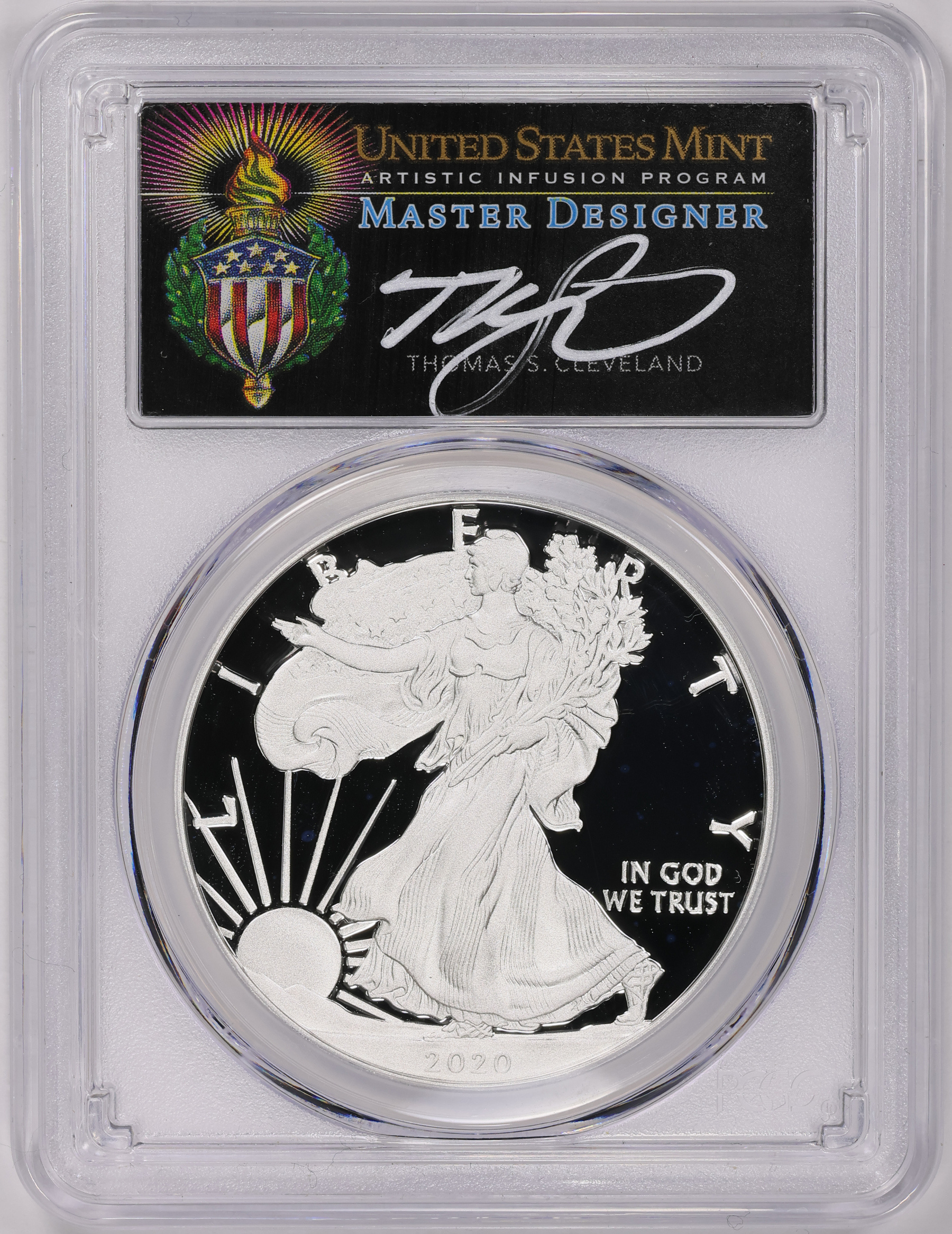 2020-W $1 Silver Eagle First Day of Issue Washington DC PCGS Proof-70 DCAM (Thomas S. Cleveland ...