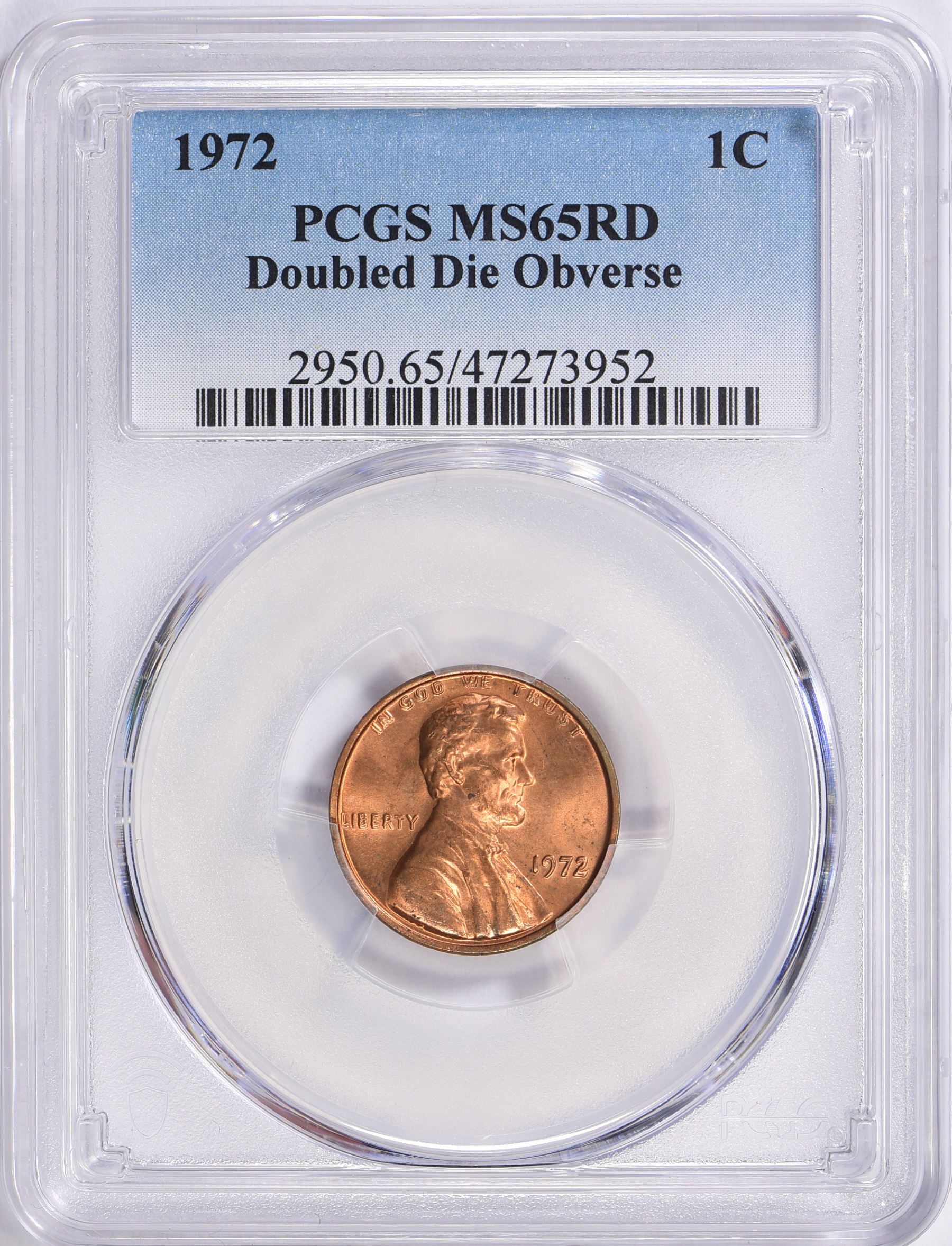 1972 Lincoln Cent Doubled Die Obverse PCGS MS-65 RD (Item 1466465 ...