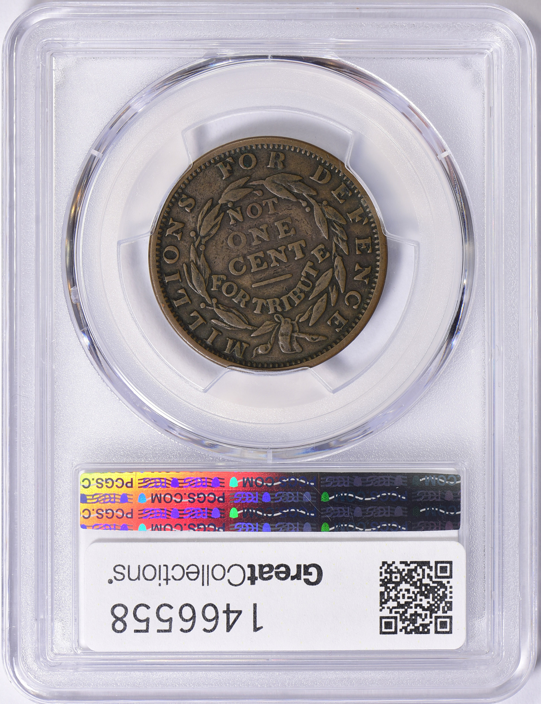 1837 Hard Times Token HT-47 Copper Not One Cent PCGS VF-20 BN (Item ...
