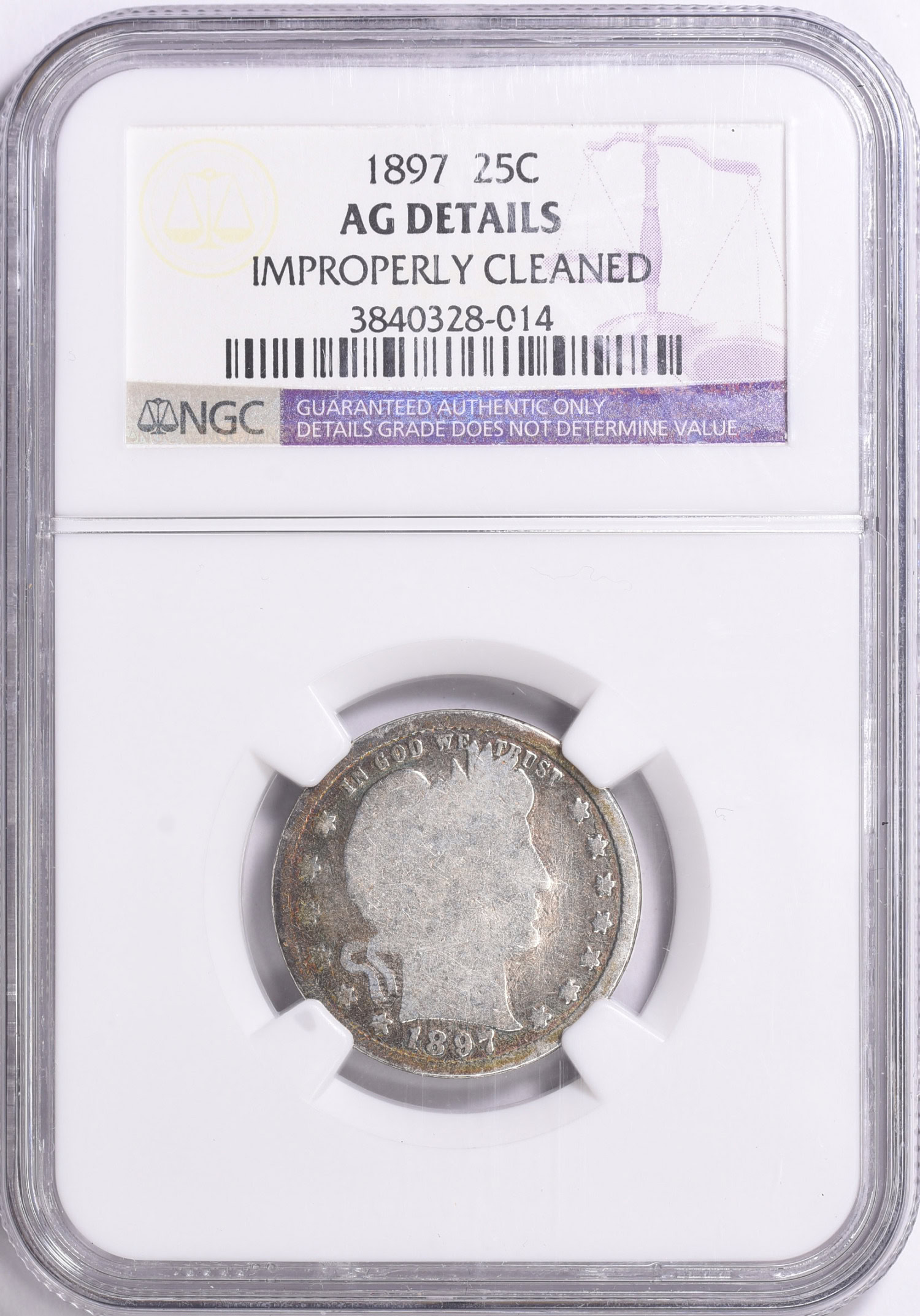 1897 Barber Quarter NGC AG Details (Item 1469288) | GreatCollections Coin Auctions