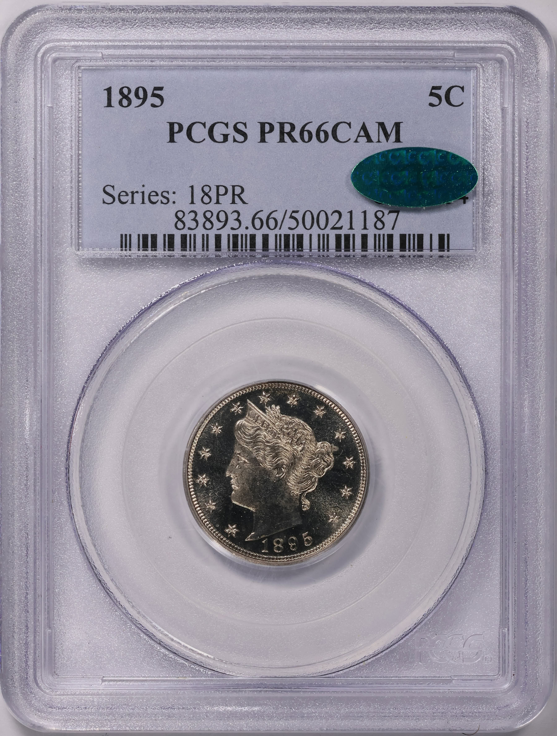 1895 Liberty Nickel PCGS Proof-66 CAMEO (CAC Green) (Item 1471142 ...