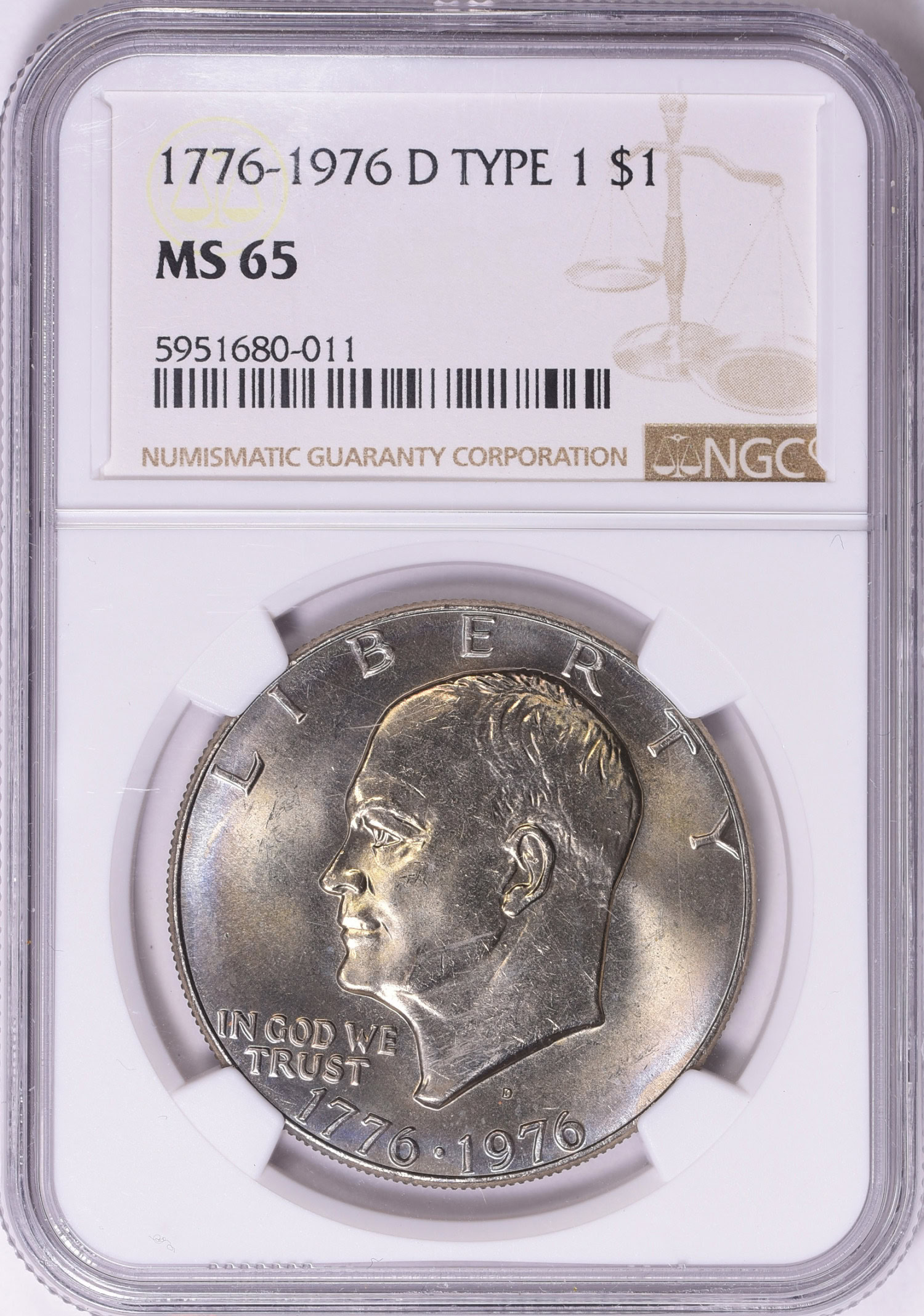 1976-D Eisenhower Dollar Type 1 NGC MS-65 (Toned) (Item 1471231 ...