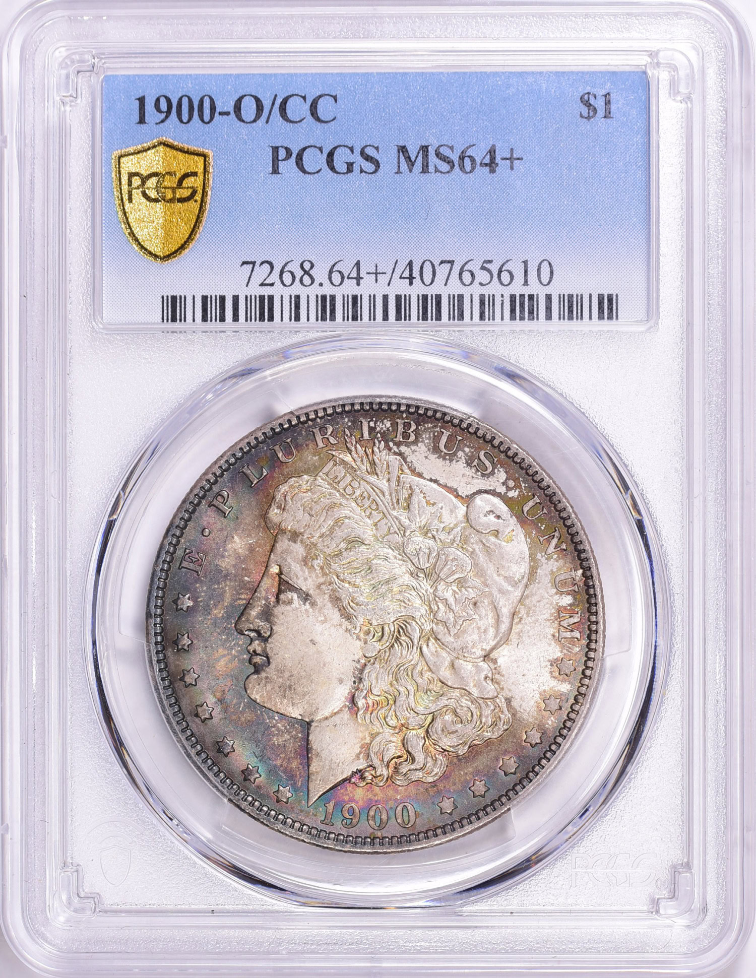 1900-O/CC Morgan Silver Dollar PCGS MS-64+ (Toned) (Item 1471737) | GreatCollections Coin Auctions