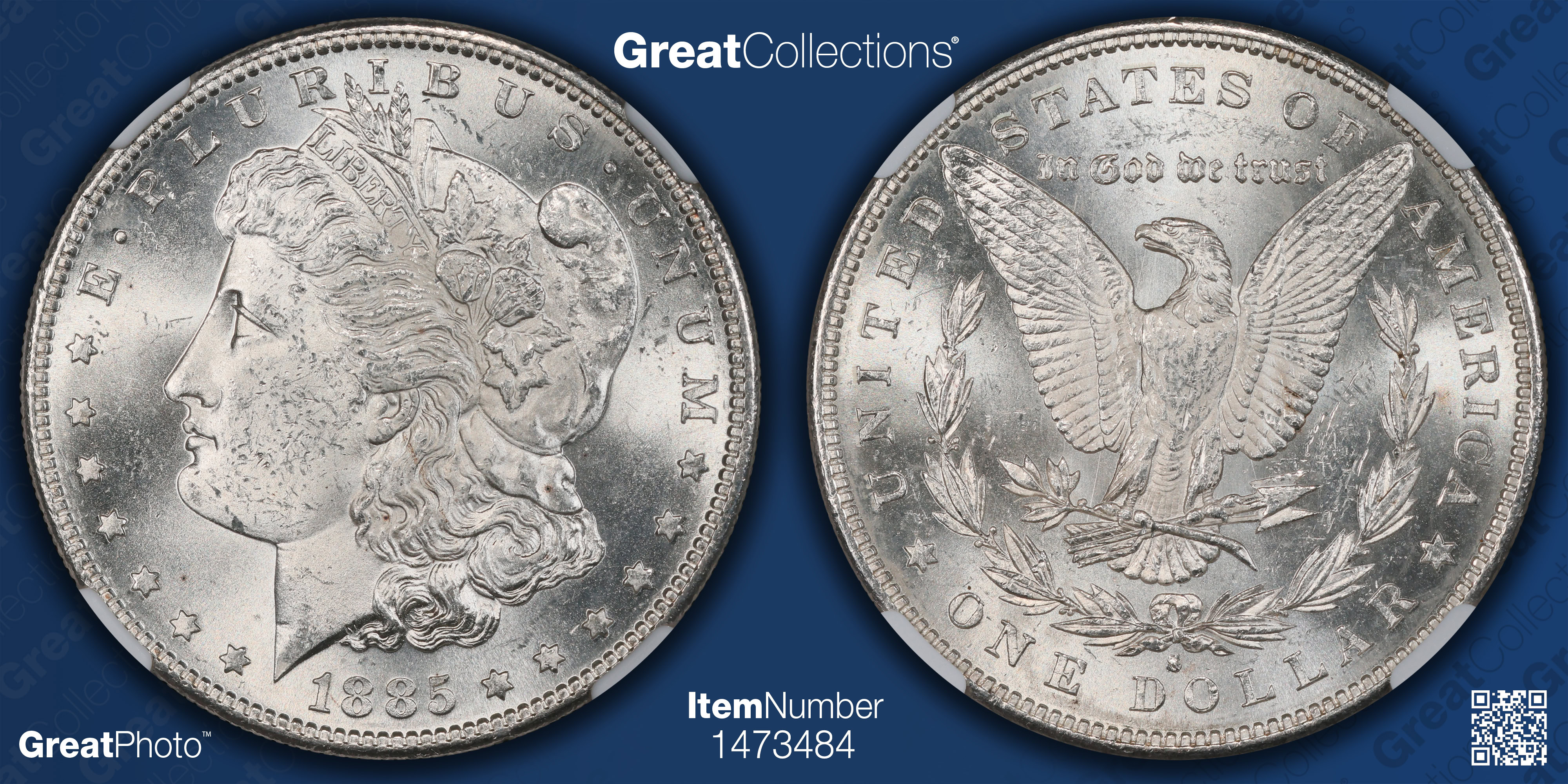 1885-S Morgan Silver Dollar NGC MS-62 (Item 1473484) | GreatCollections ...
