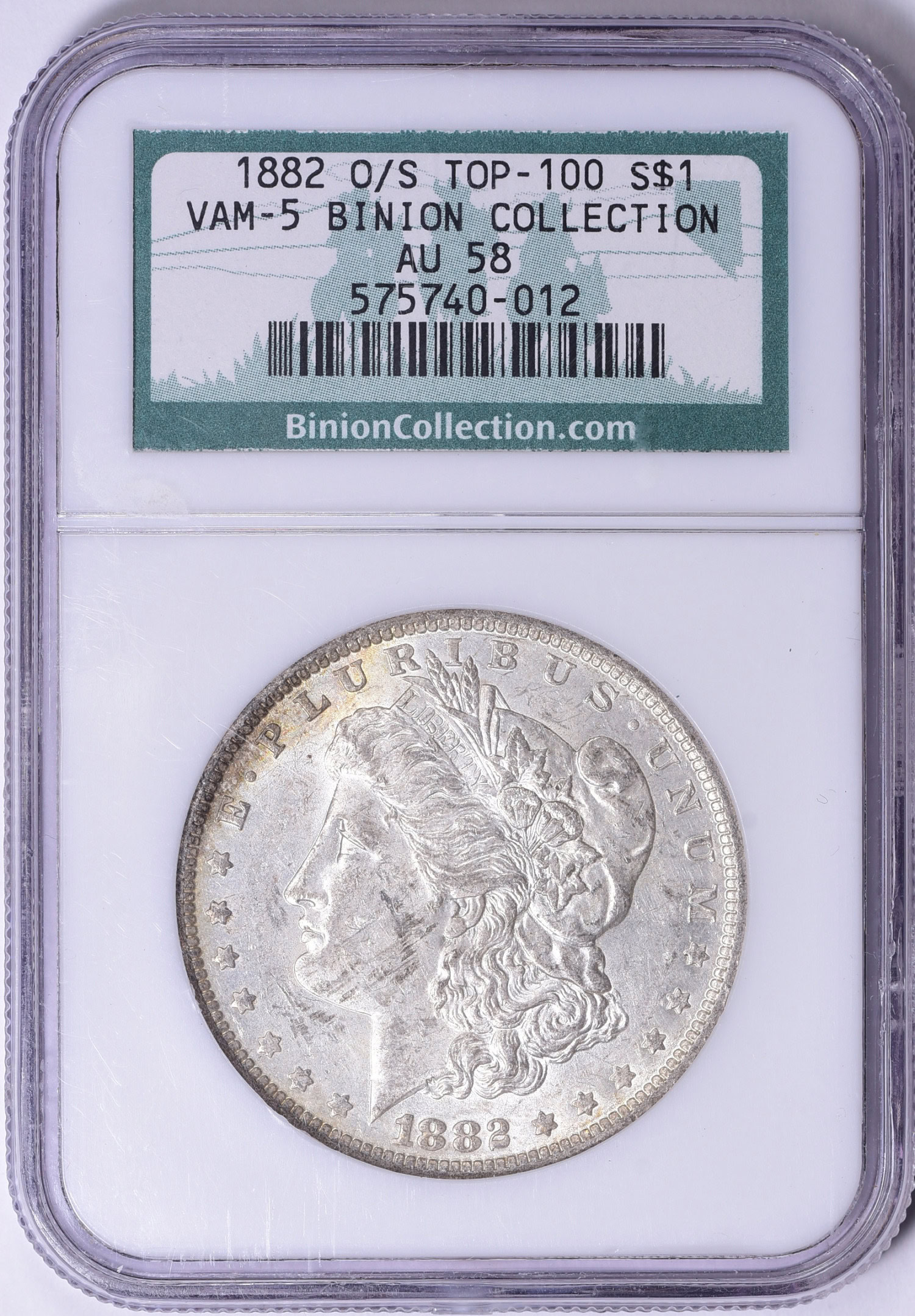 1882-O/S Morgan Silver Dollar VAM-5 Top 100 NGC AU-58 (Binion Collection) (Item 1474957 ...
