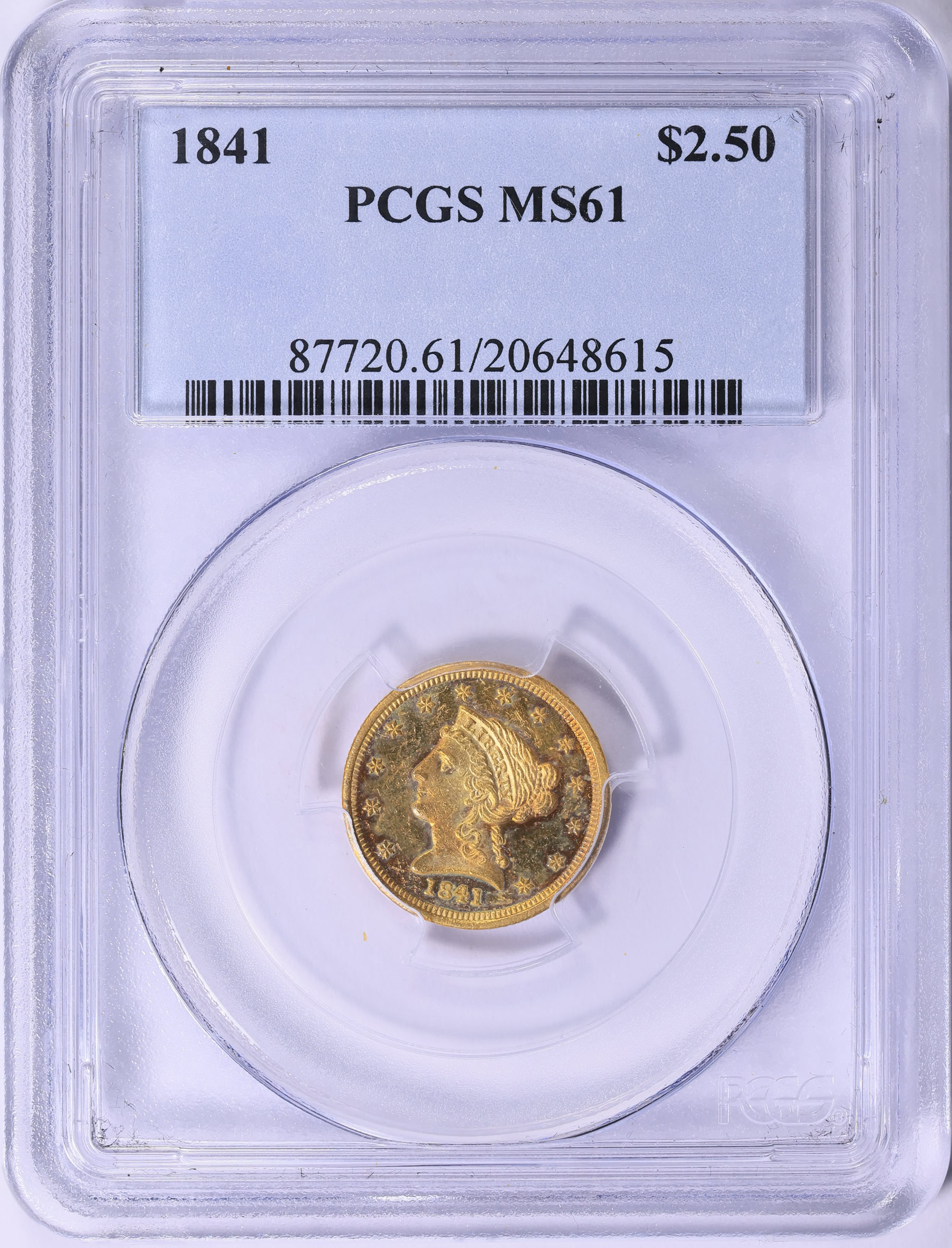 1841 Liberty Gold Quarter Eagle PCGS MS-61 (Item 1477543) | GreatCollections Coin Auctions