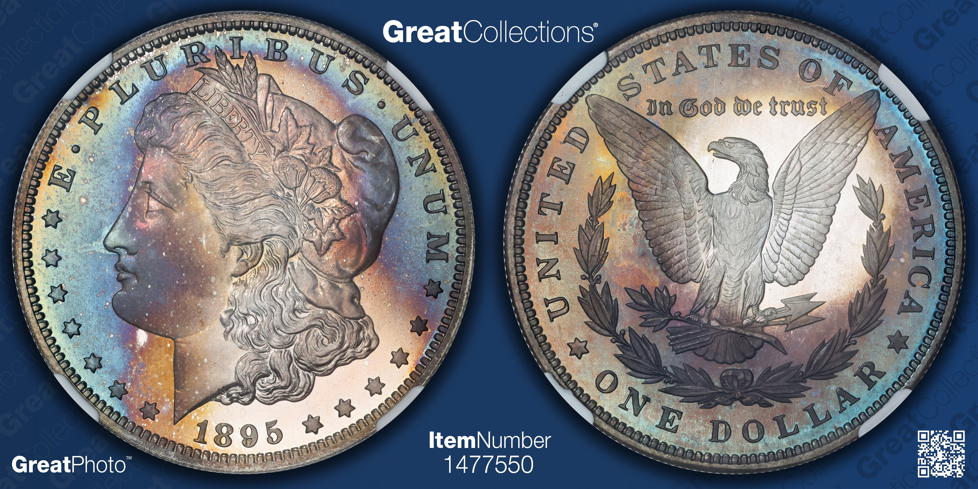 1895 Morgan Silver Dollar NGC Proof-68+ (CAC Green) (Toned) (Item ...