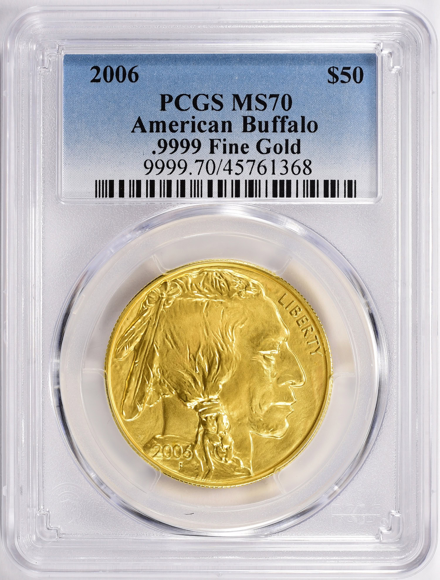 2006 $50 One-Ounce Gold American Buffalo PCGS MS-70 (Item 1478066) | GreatCollections Coin Auctions