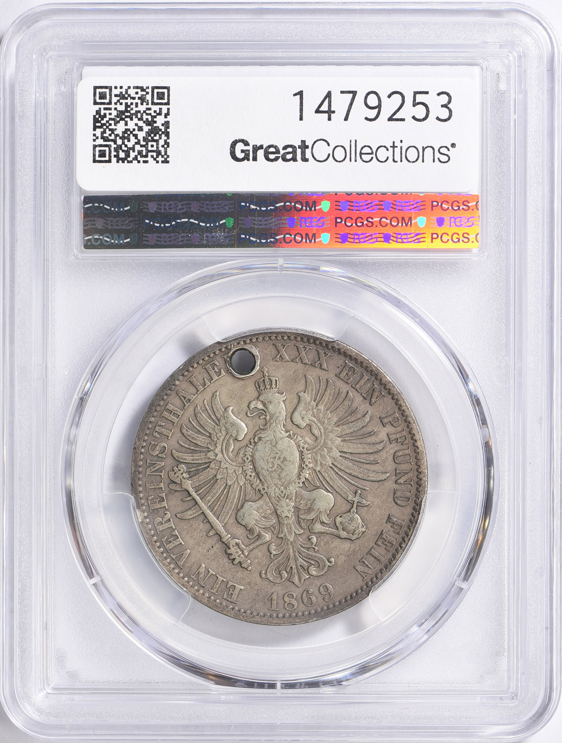 Germany - Prussia 1869-A Silver Thaler KM-494 PCGS Genuine Fine Details ...